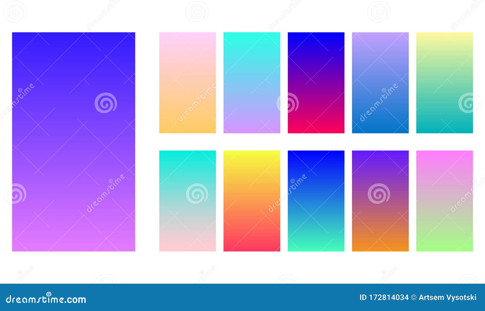 Gradient Duotone Theme Color Transitions Vector Template Colorful ...