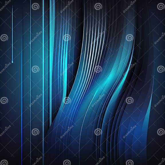 Gradient Dynamic Blue Lines Background. Illustration AI Generative ...