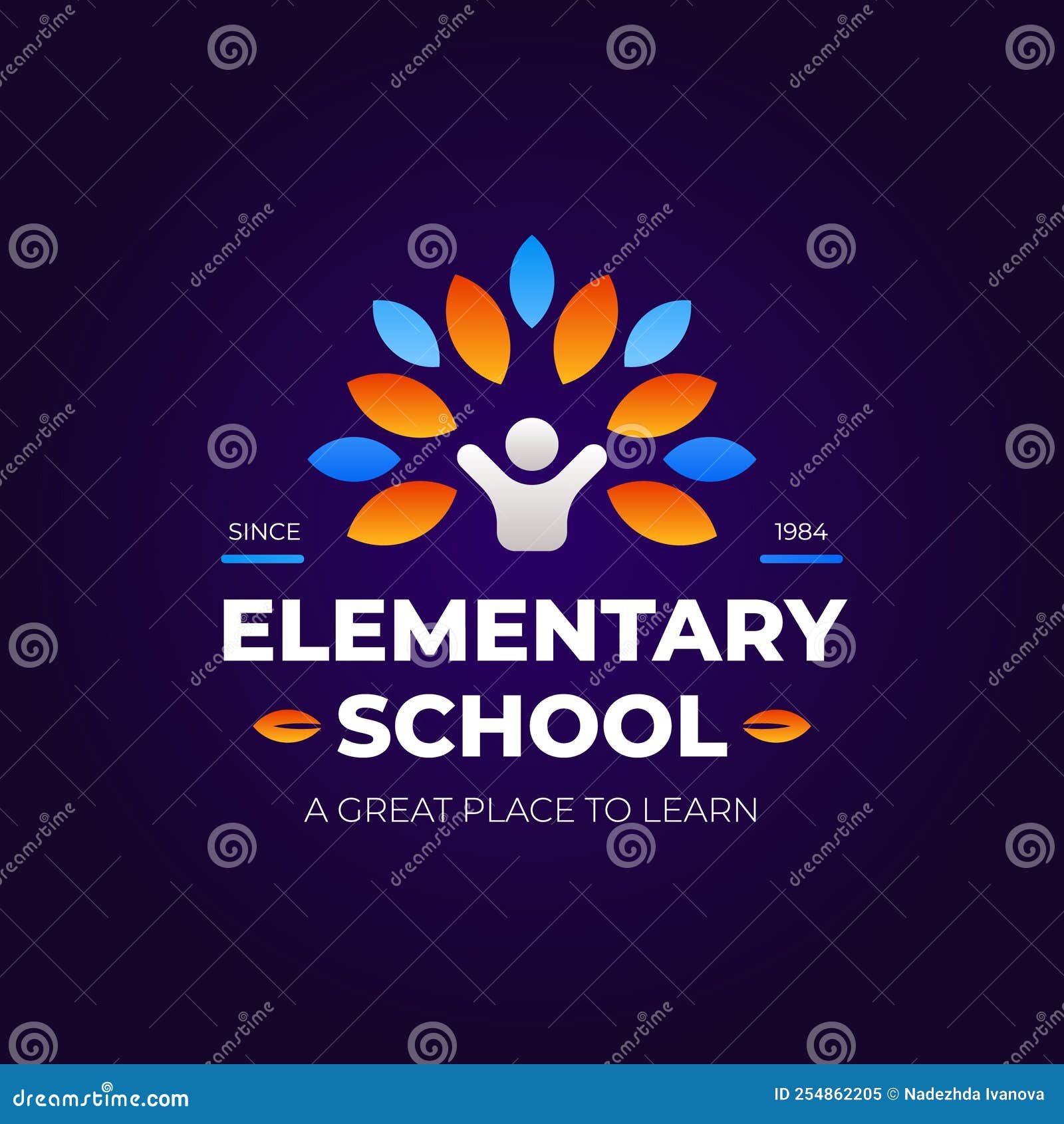 Gradient Elementary School Logo Design Vector Illustration Stock Vector - Illustration of sign ...