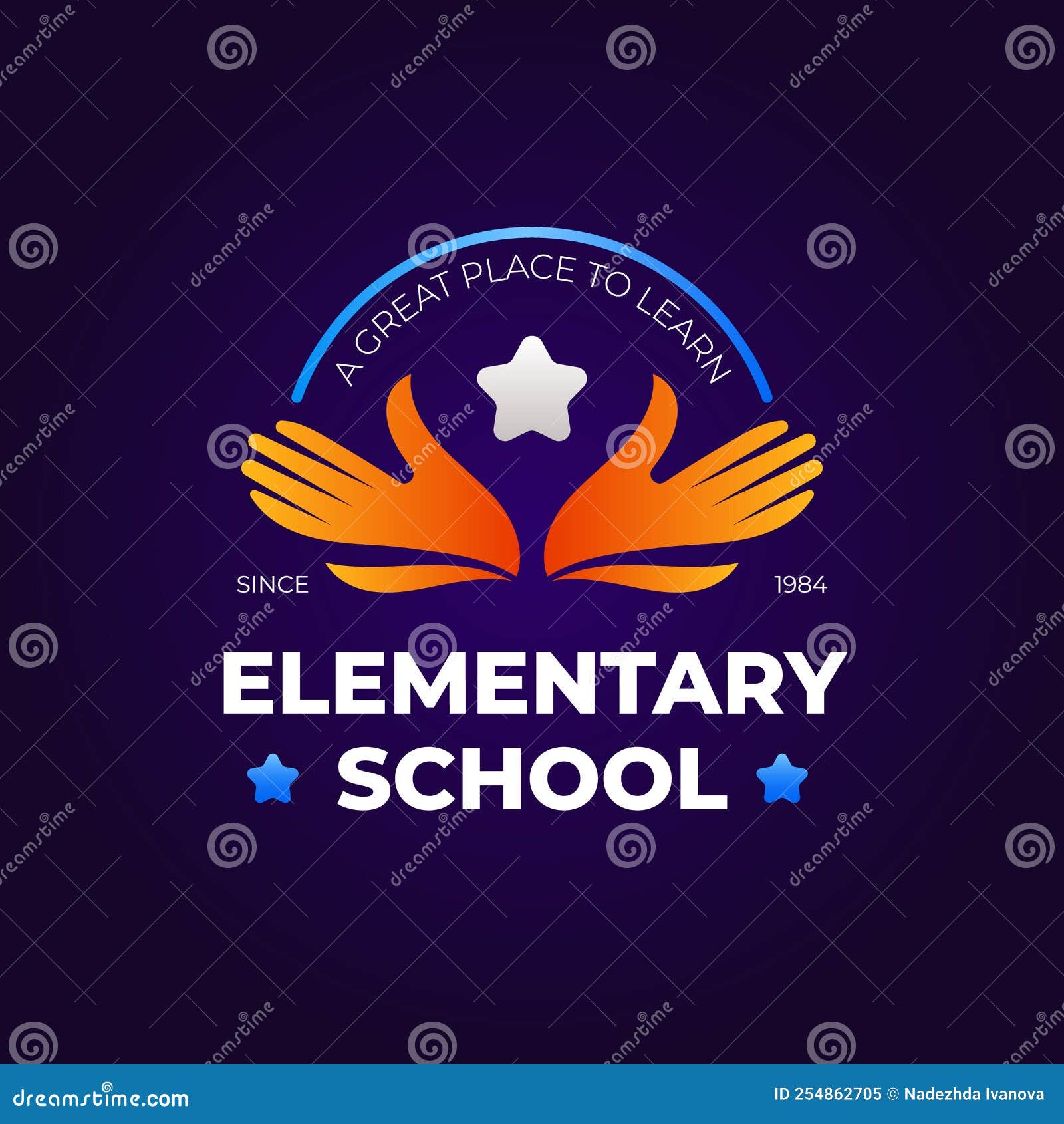 Gradient Elementary School Logo Design Vector Illustration Stock Vector ...