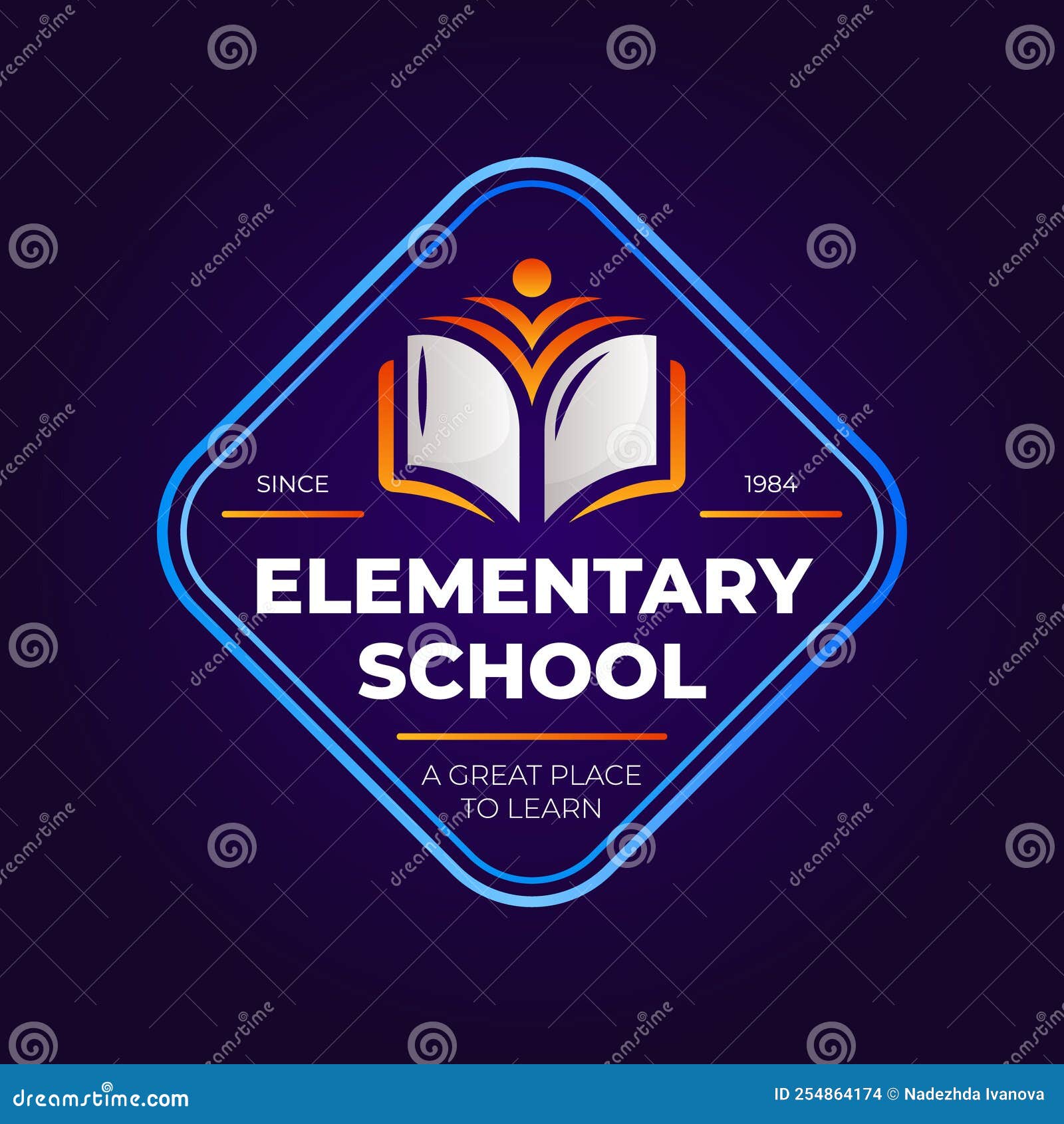 Gradient Elementary School Logo Design Vector Illustration Stock Vector ...