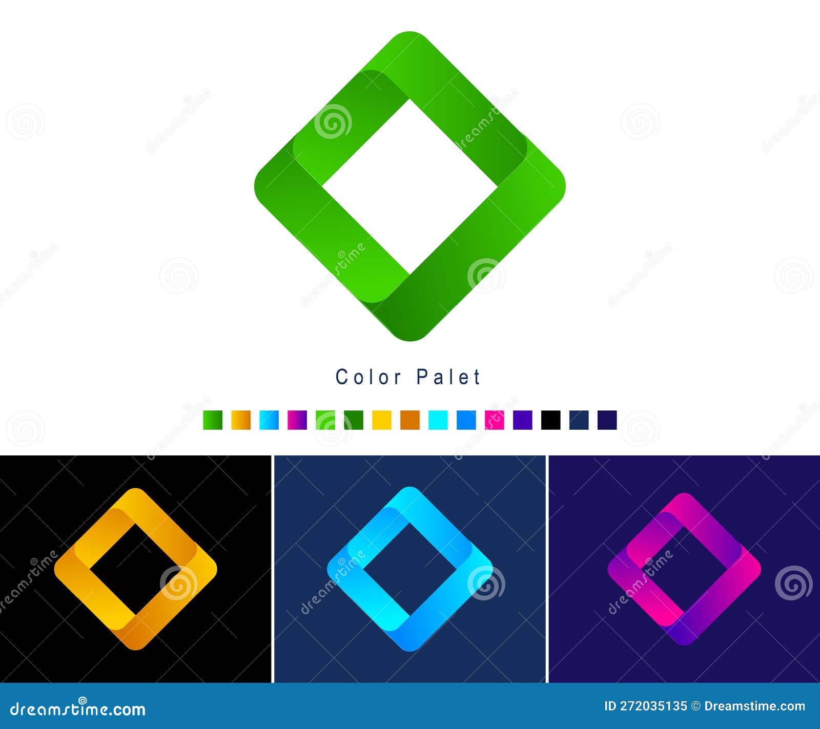 Gradient Emblem Logo with Color Palette Stock Vector - Illustration of ...