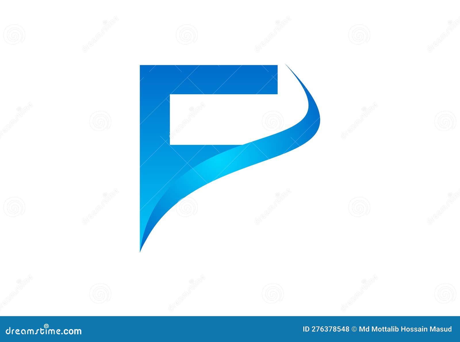 Gradient F Letter Logo Design with Swoosh, Vector Illustration Stock ...