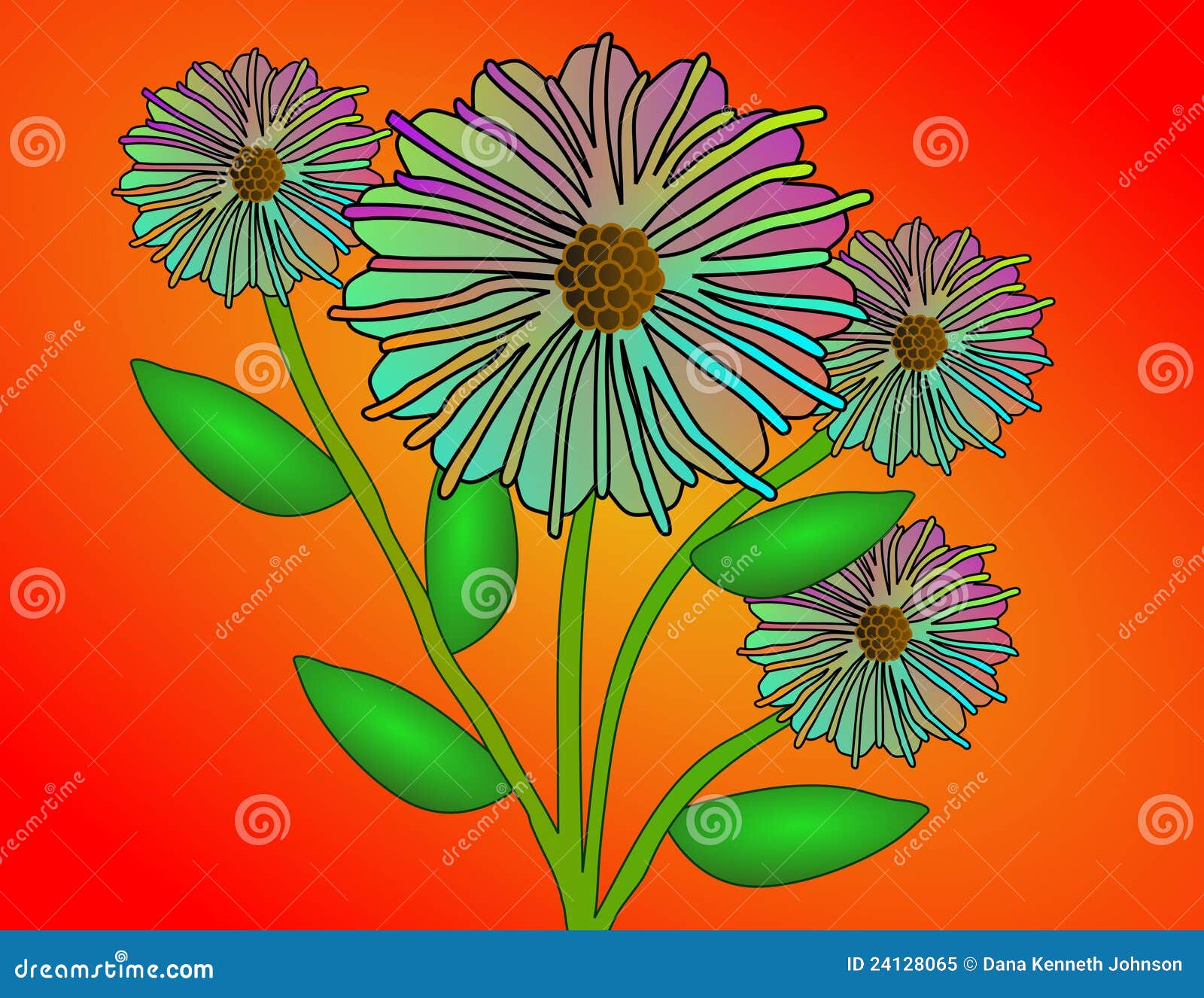 Gradient Fantasy Flowers stock illustration. Illustration of surreal ...