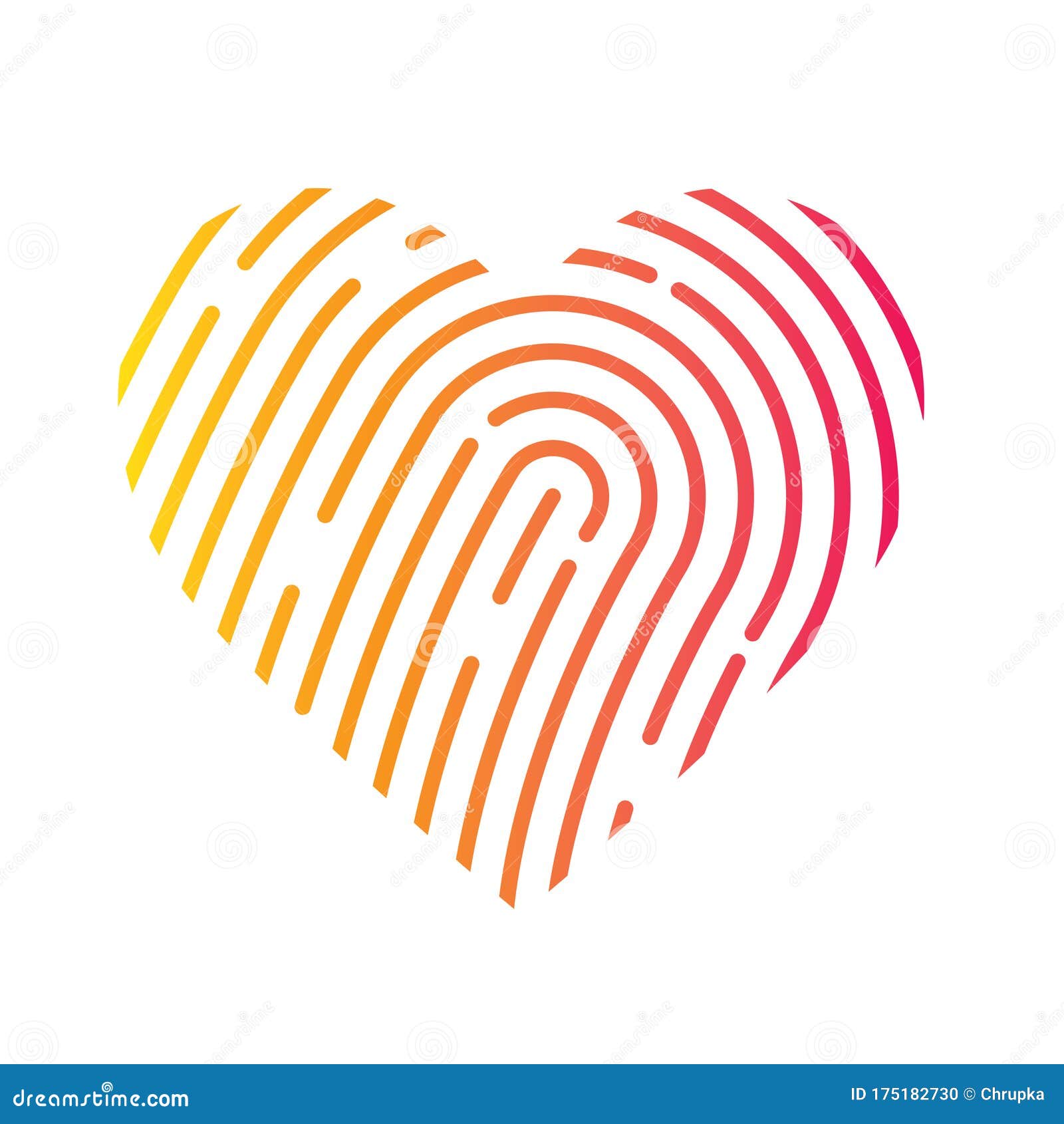 Gradient Fingerprint Heart Icon Stock Vector - Illustration of gradient ...