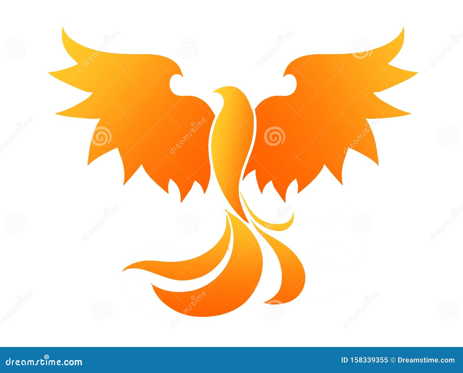 Gradient fire phoenix logo stock illustration. Illustration of logo ...