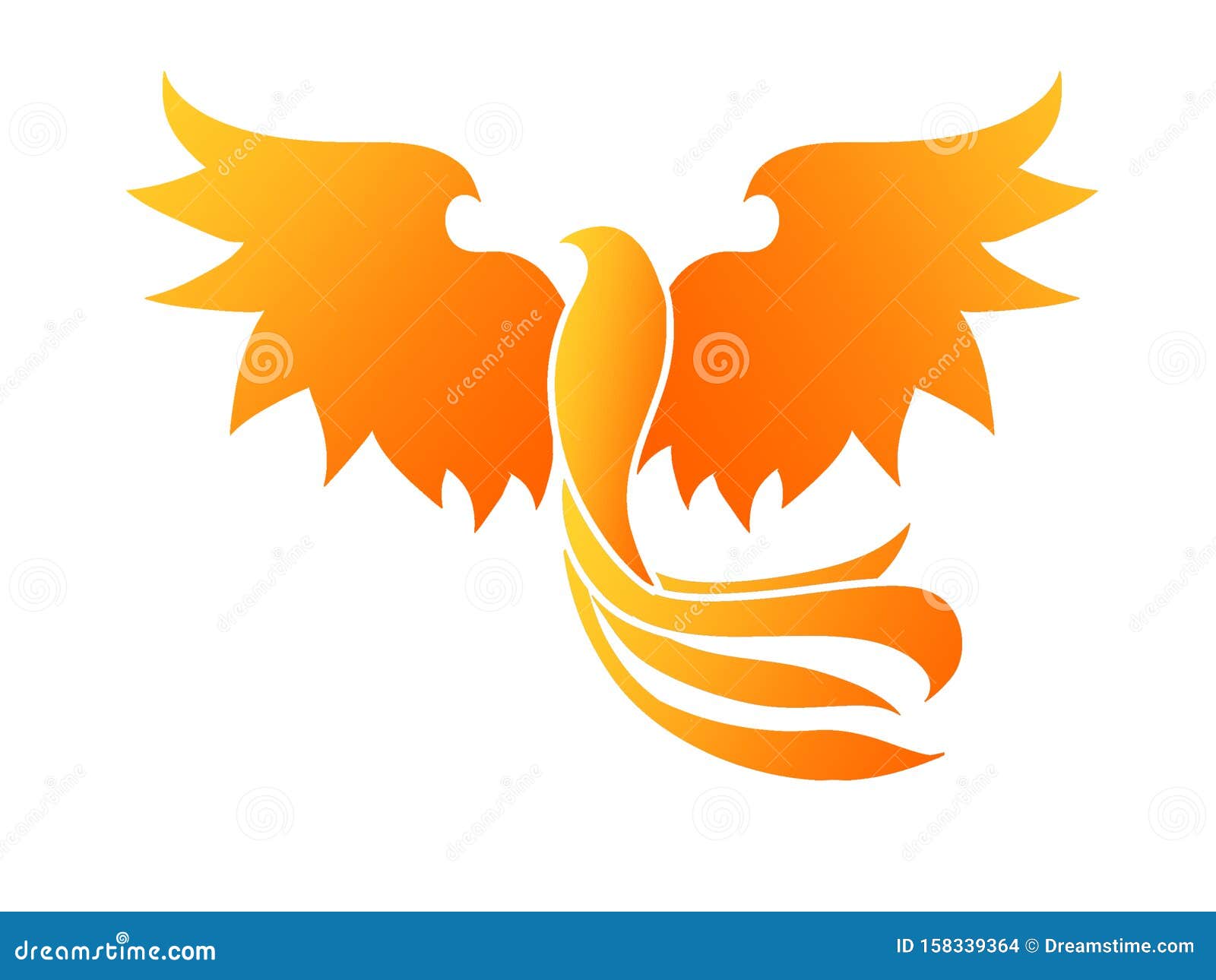 Gradient fire phoenix logo stock illustration. Illustration of logo ...
