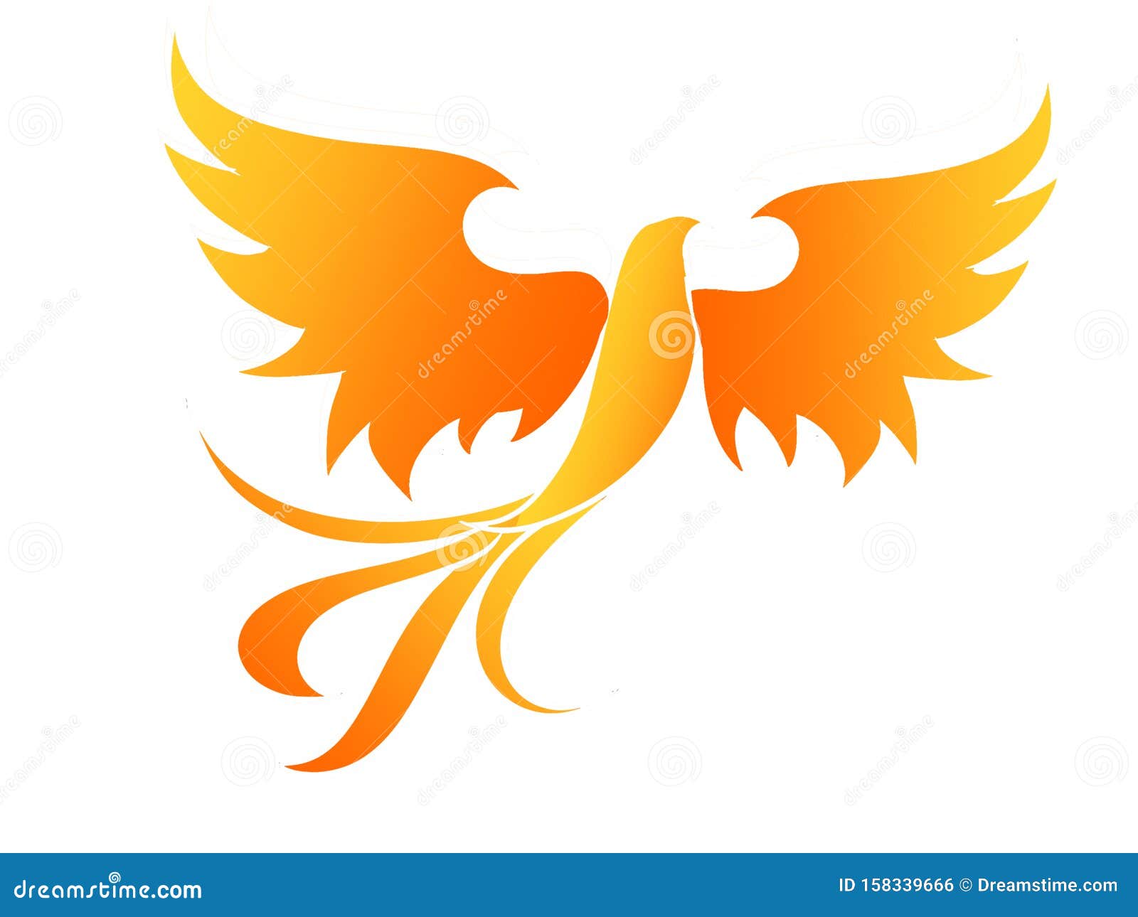 Gradient fire phoenix logo stock illustration. Illustration of simple ...