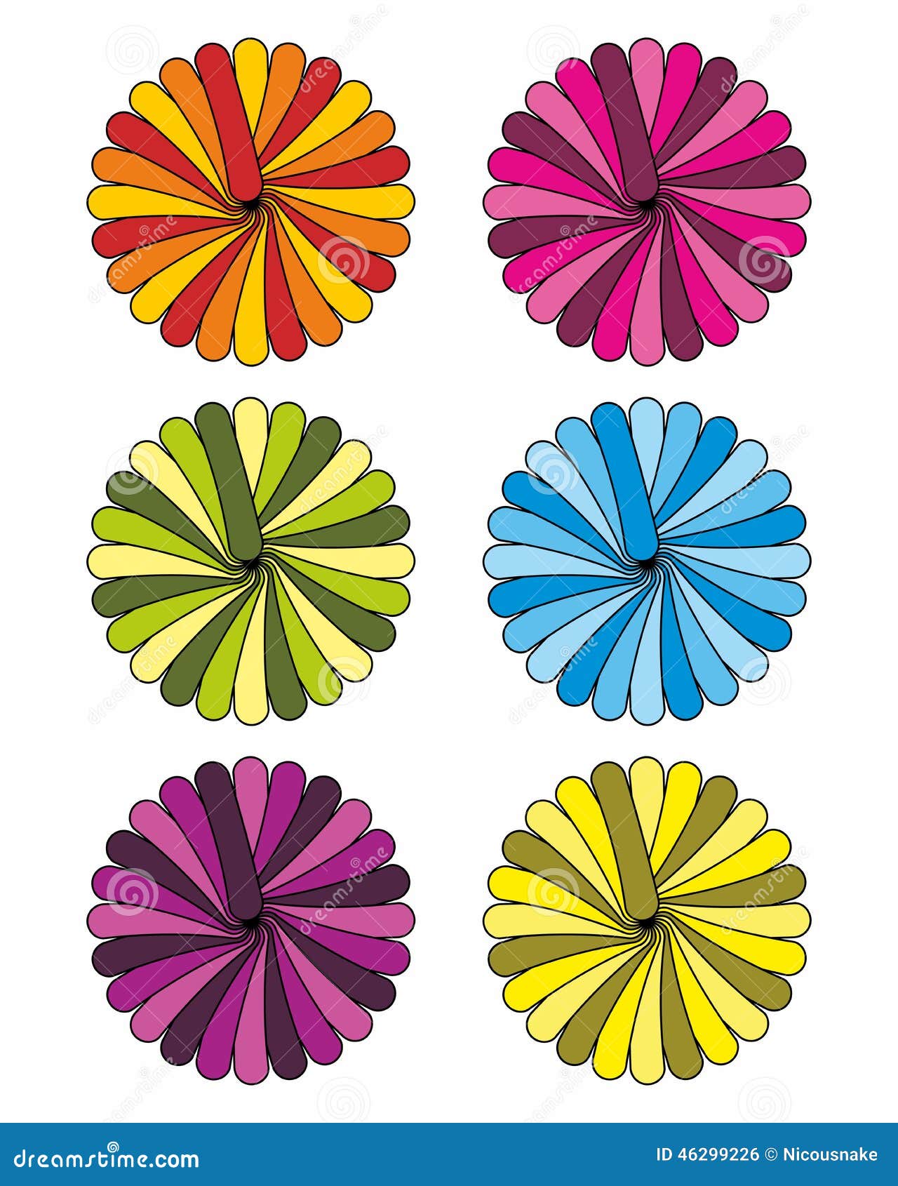 Gradient Flowers Set stock vector. Illustration of decorative - 46299226