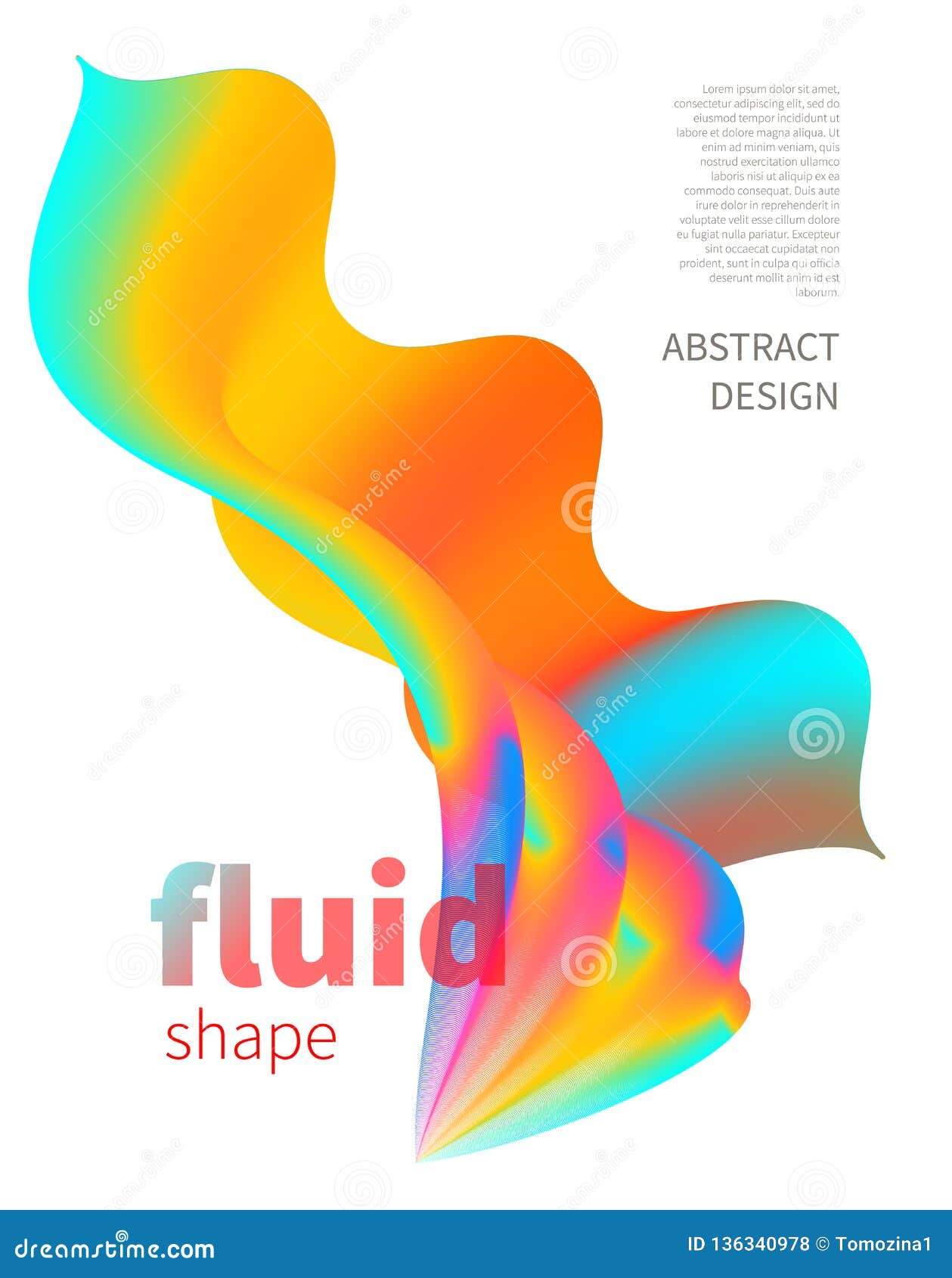 Gradient fluid shape stock vector. Illustration of abstract - 136340978