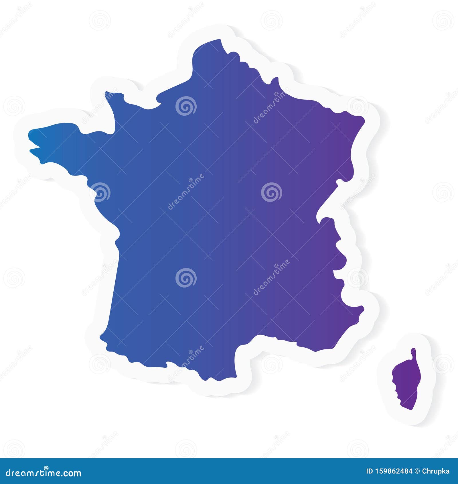 Gradient France map stock vector. Illustration of central - 159862484