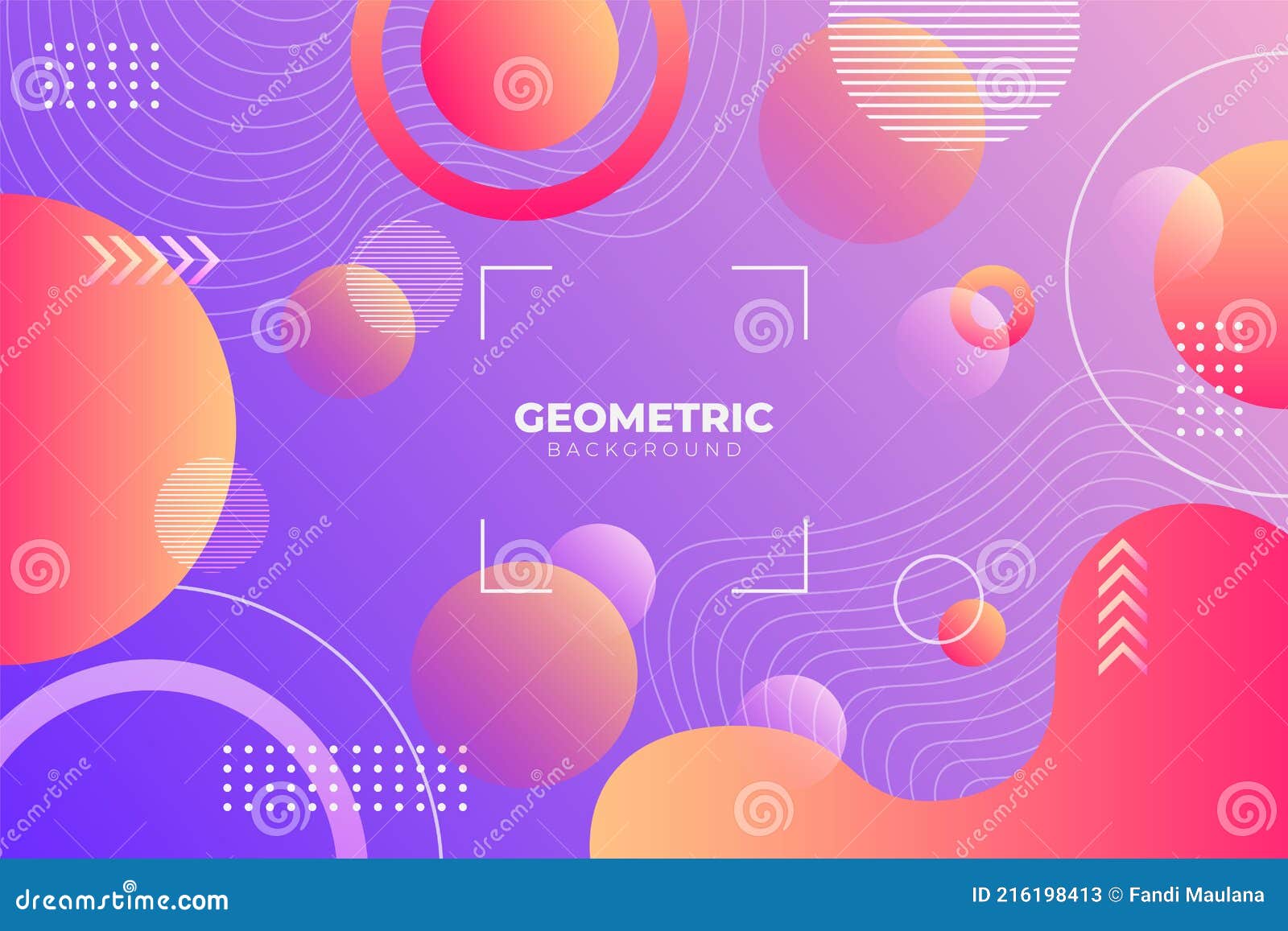 Gradient Geometric Background Purple and Orange with Circle and Lines ...