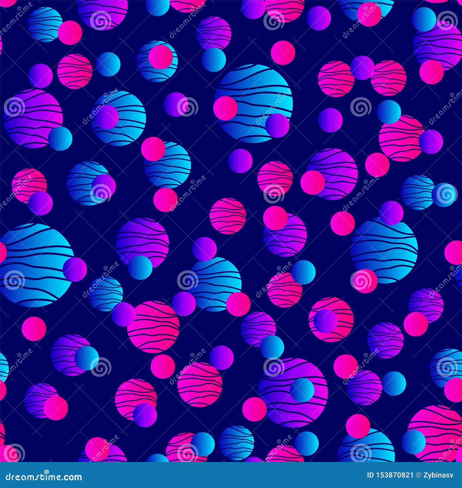 Gradient Geometry in Modern Style on Blue Background. Abstract Seamless ...