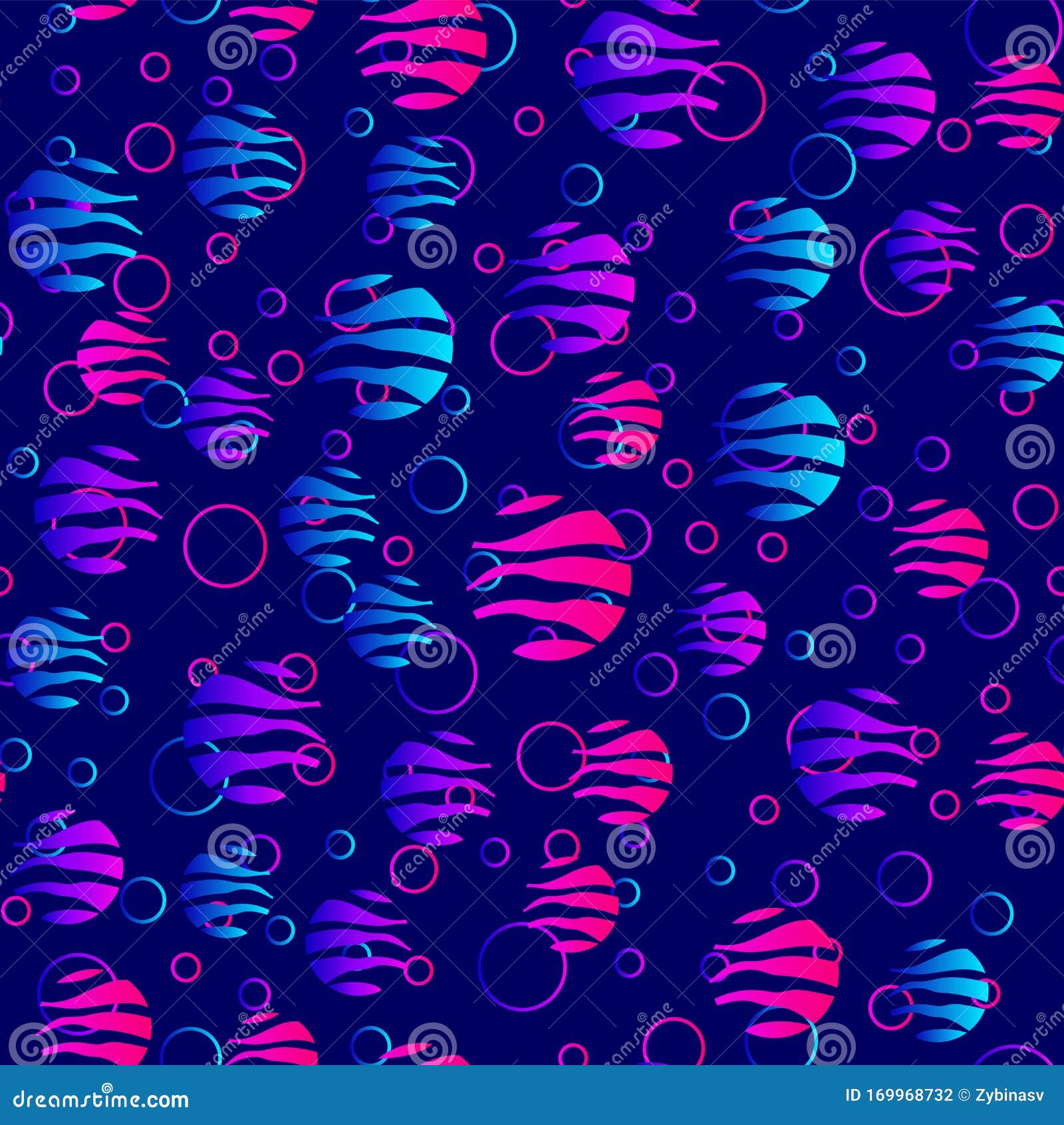 Gradient Geometry in Modern Style on Blue Background. Abstract Seamless ...