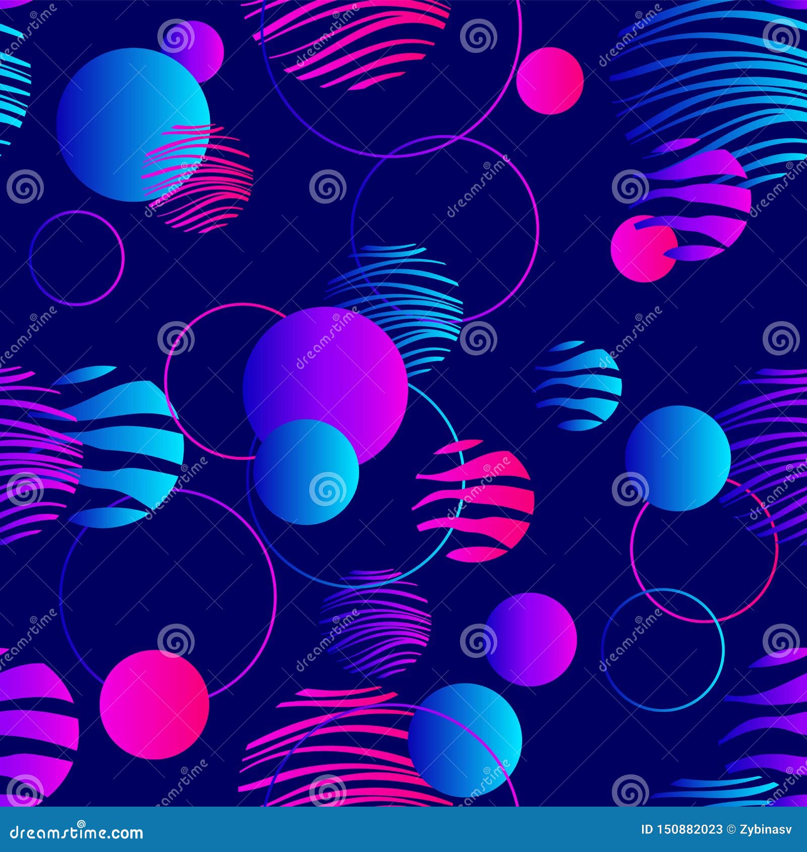 Gradient Geometry in Modern Style on Blue Background. Abstract Seamless ...