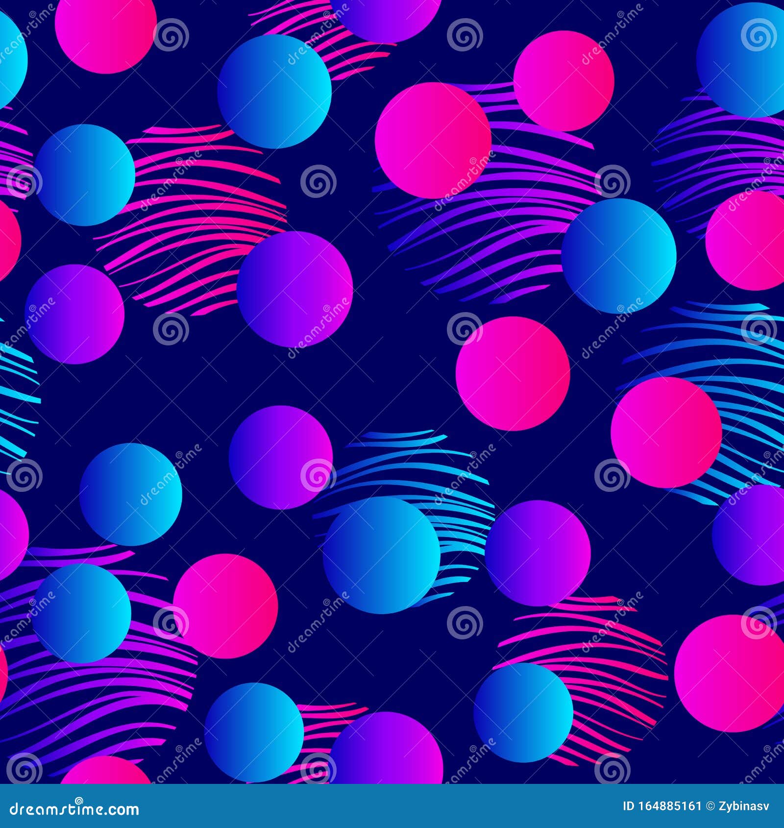 Gradient Geometry in Modern Style on Blue Background. Abstract Seamless ...