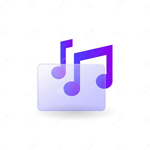 Gradient Glass Morphism Music Icon Design Vector Stock Vector ...