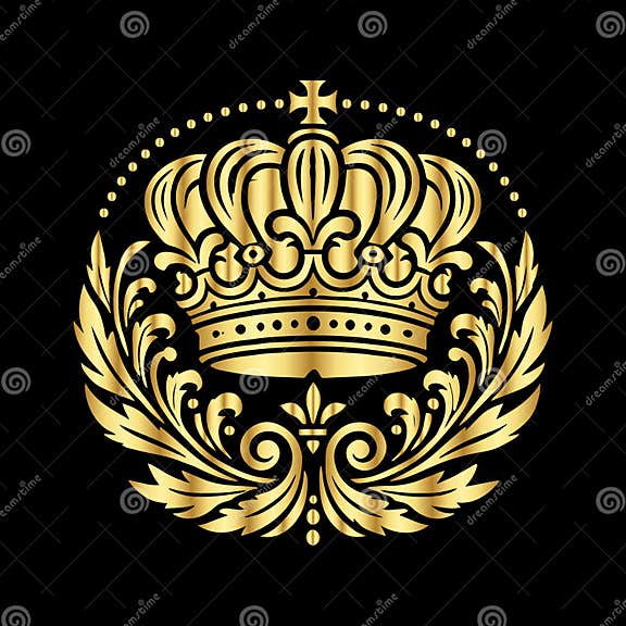 Gradient Gold Crown Logo Template Stock Illustration - Illustration of ...