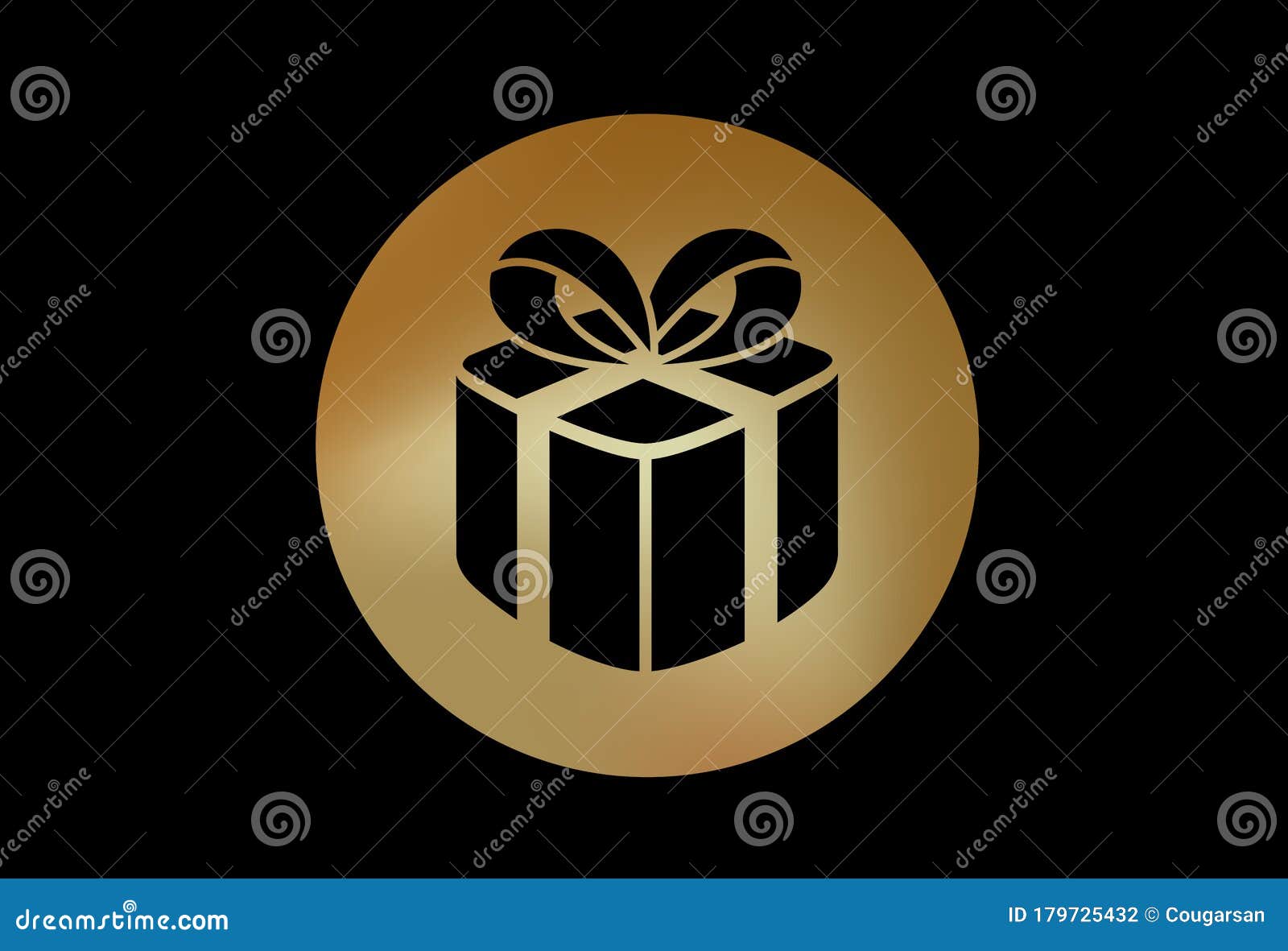 Gradient Gold Online Gift Box Flat Icon Symbol Vector Format Stock ...