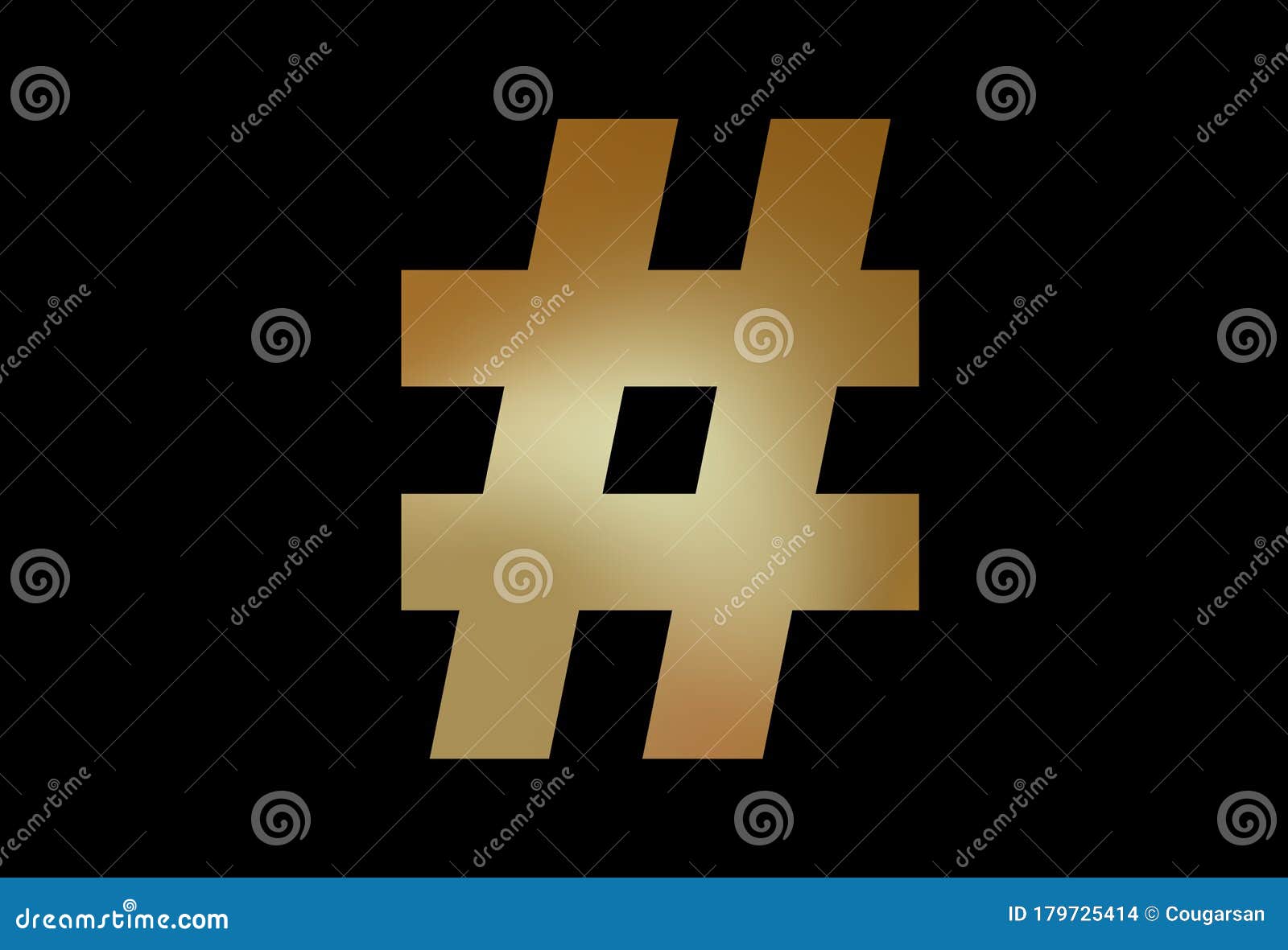 Gradient Gold Online Hashtag Flat Icon Symbol Vector Format Stock ...
