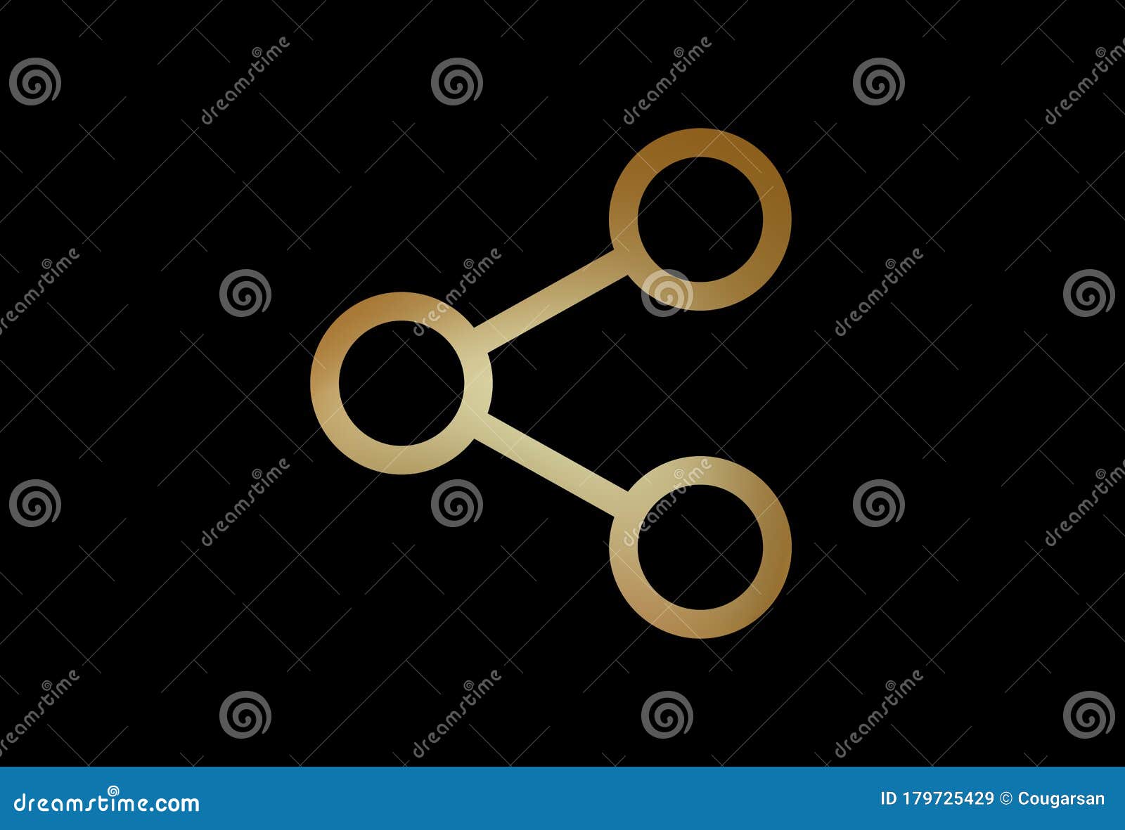 Gradient Gold Share Line Sign Flat Icon Symbol Vector Format Stock ...