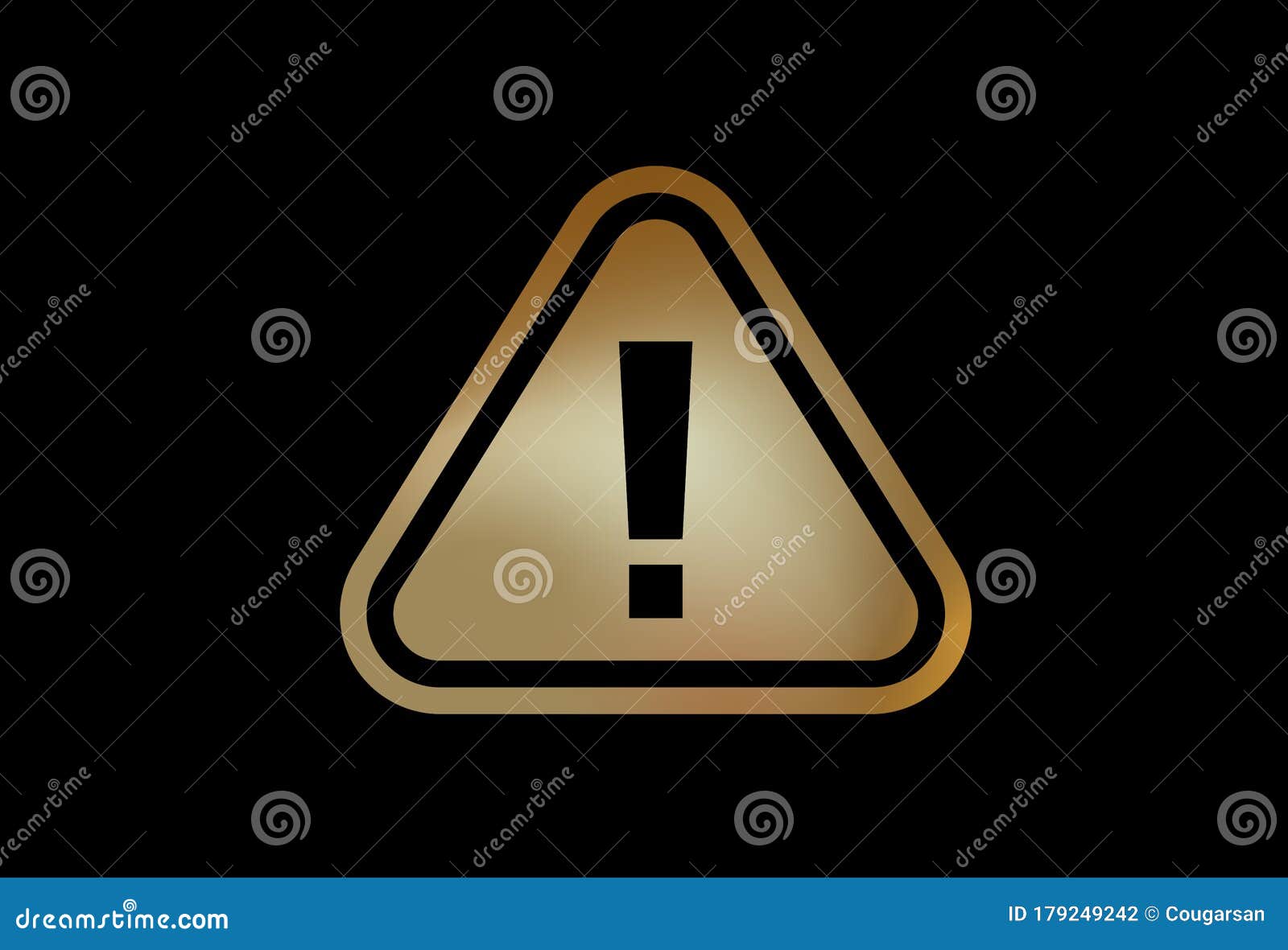 Gradient Gold Stop Warning Sign Flat Icon Symbol Vector Format Stock ...