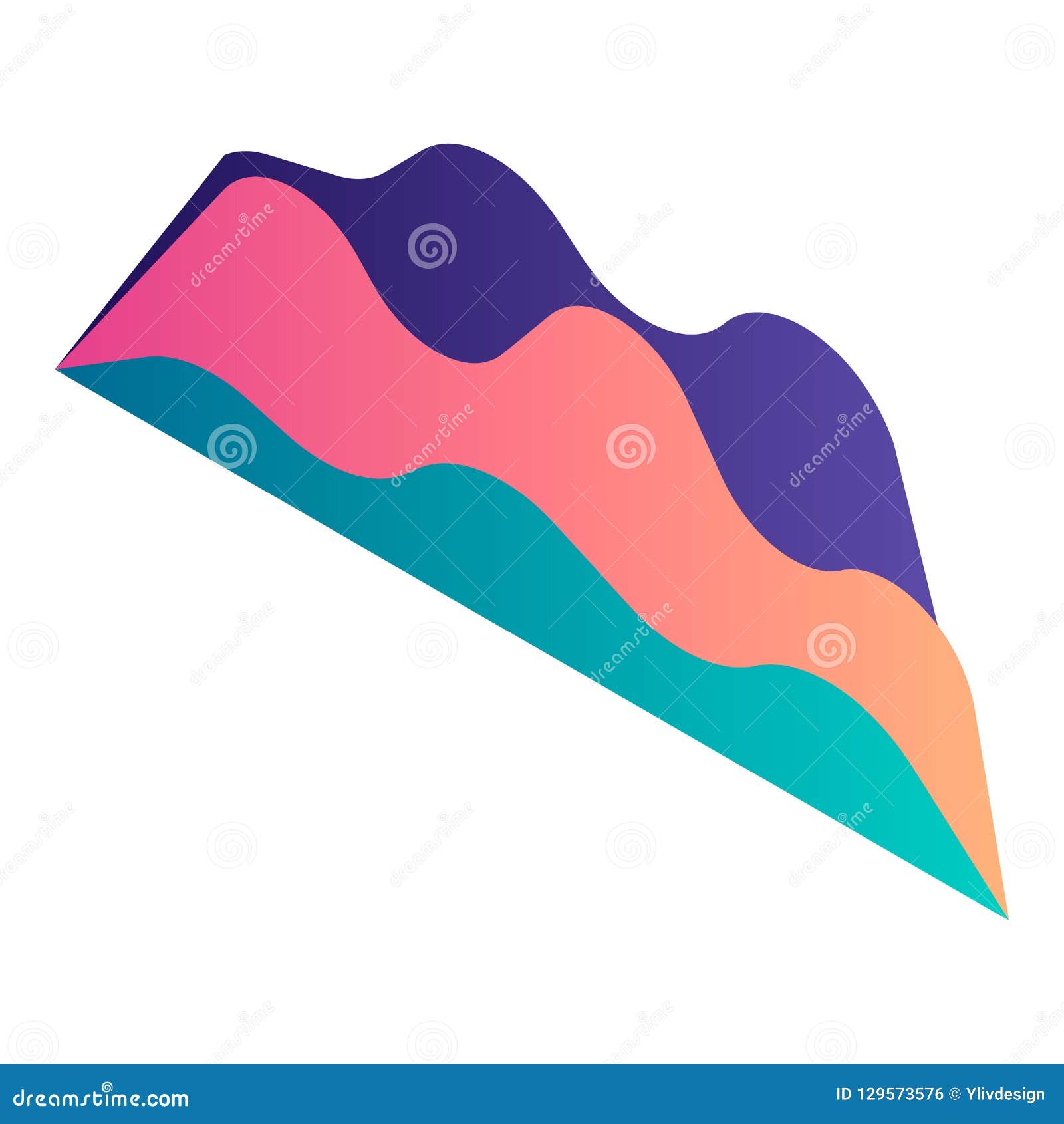 Gradient Graph Chart Icon, Isometric Style Stock Vector - Illustration ...