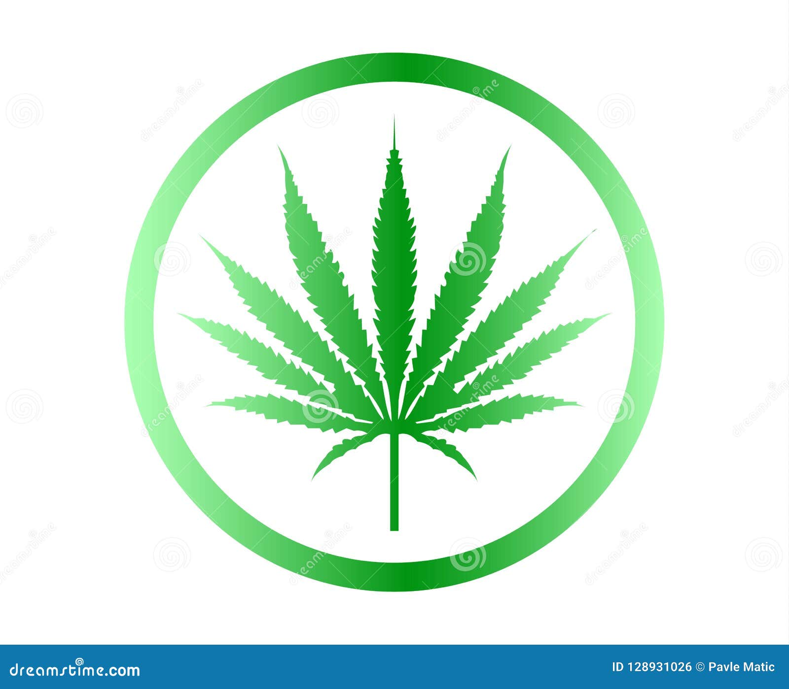 Gradient Green Cannabis Leaf, Isolated Stock Vector - Illustration of isolated, herb: 128931026