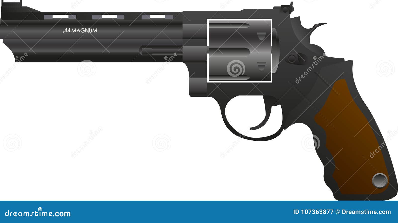 Gradient Gun .44 Magnum Cartoon Vector | CartoonDealer.com #107363877
