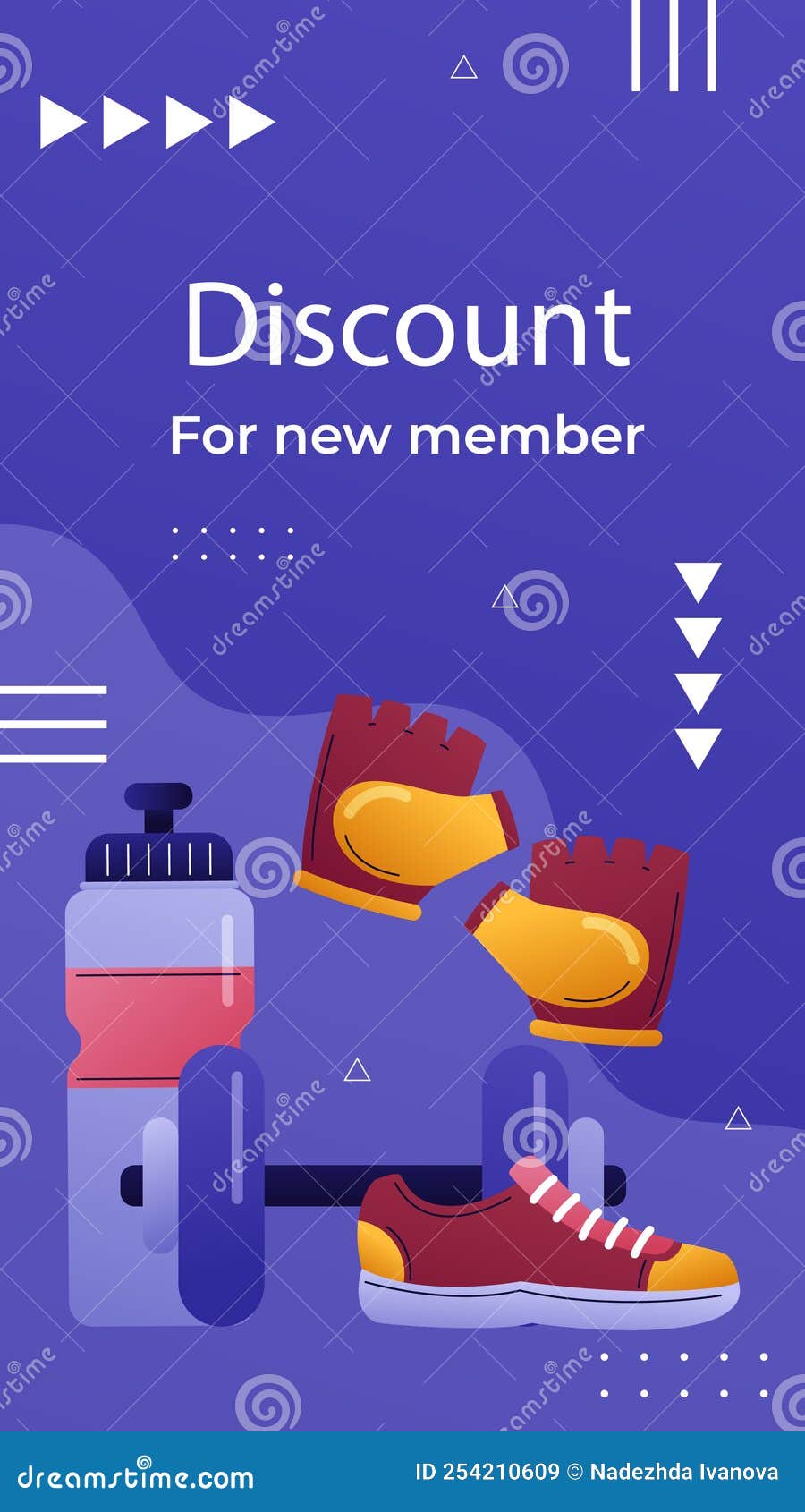 Gradient Gym and Fitness Design Template Vector Illustration Stock ...