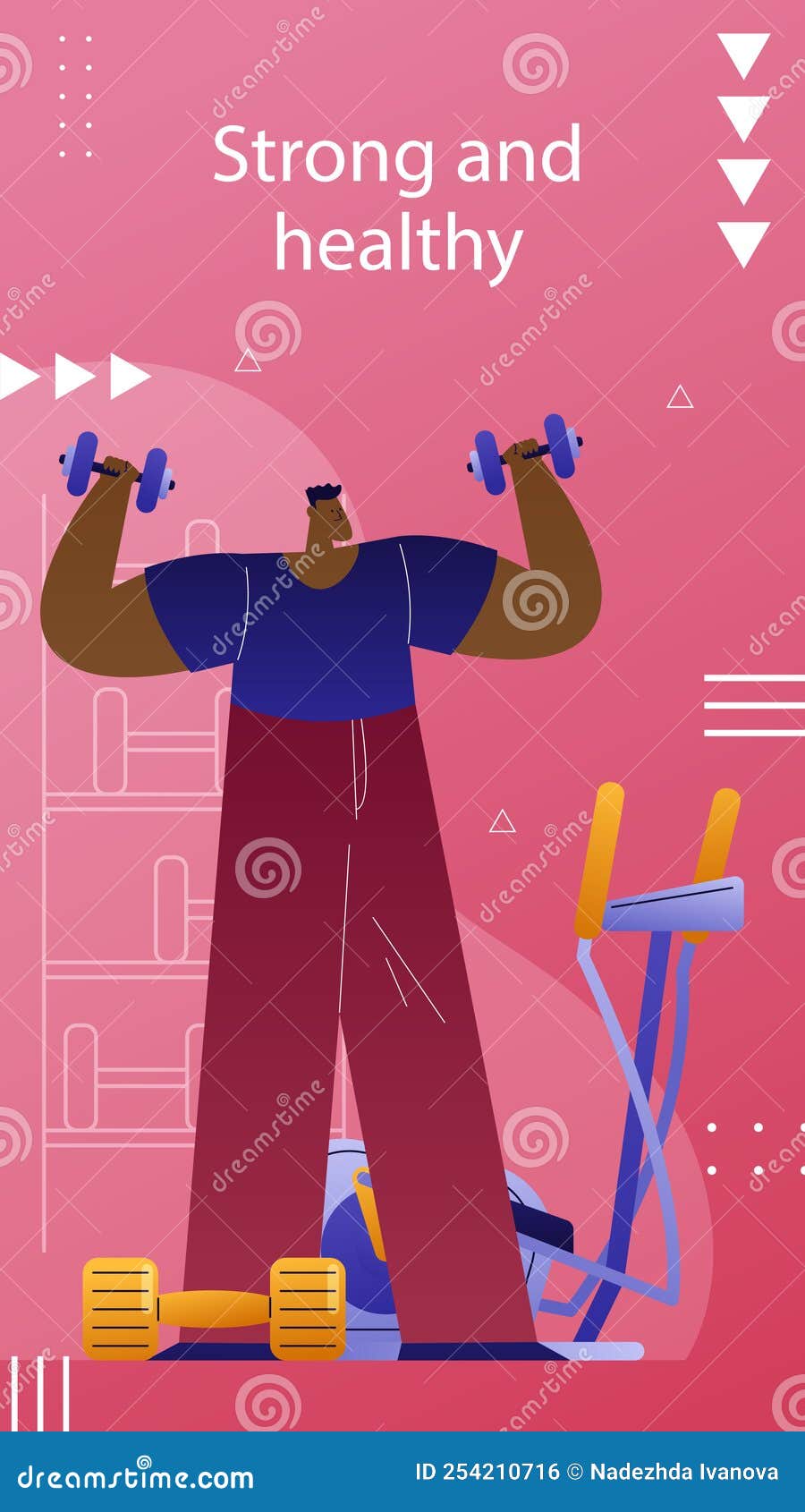 Gradient Gym and Fitness Design Template Vector Illustration Stock ...