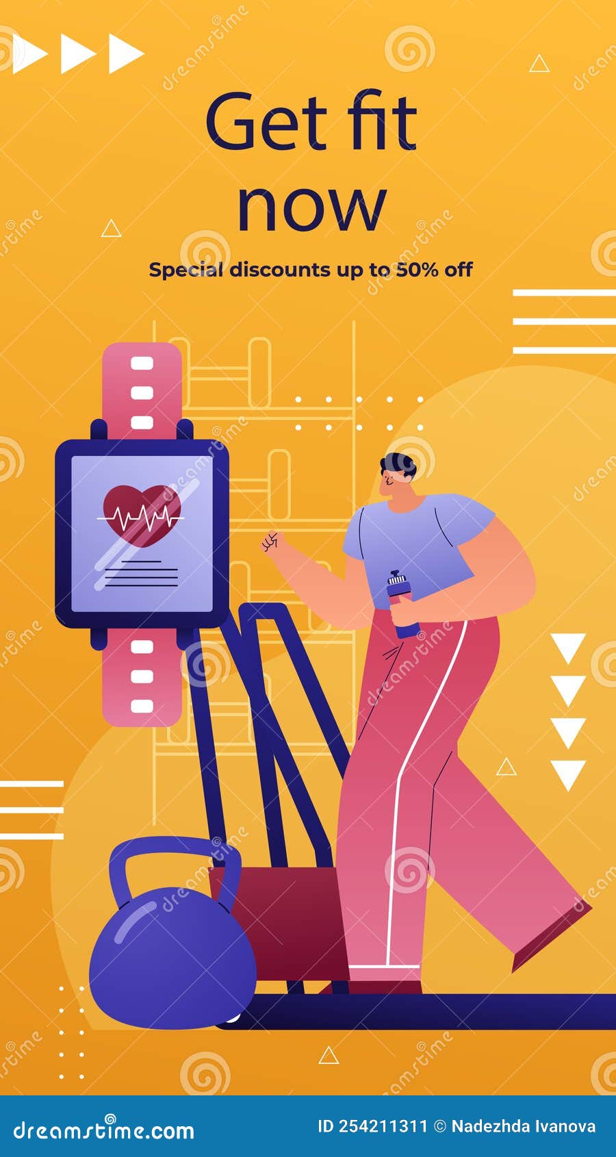 Gradient Gym and Fitness Design Template Vector Illustration Stock ...