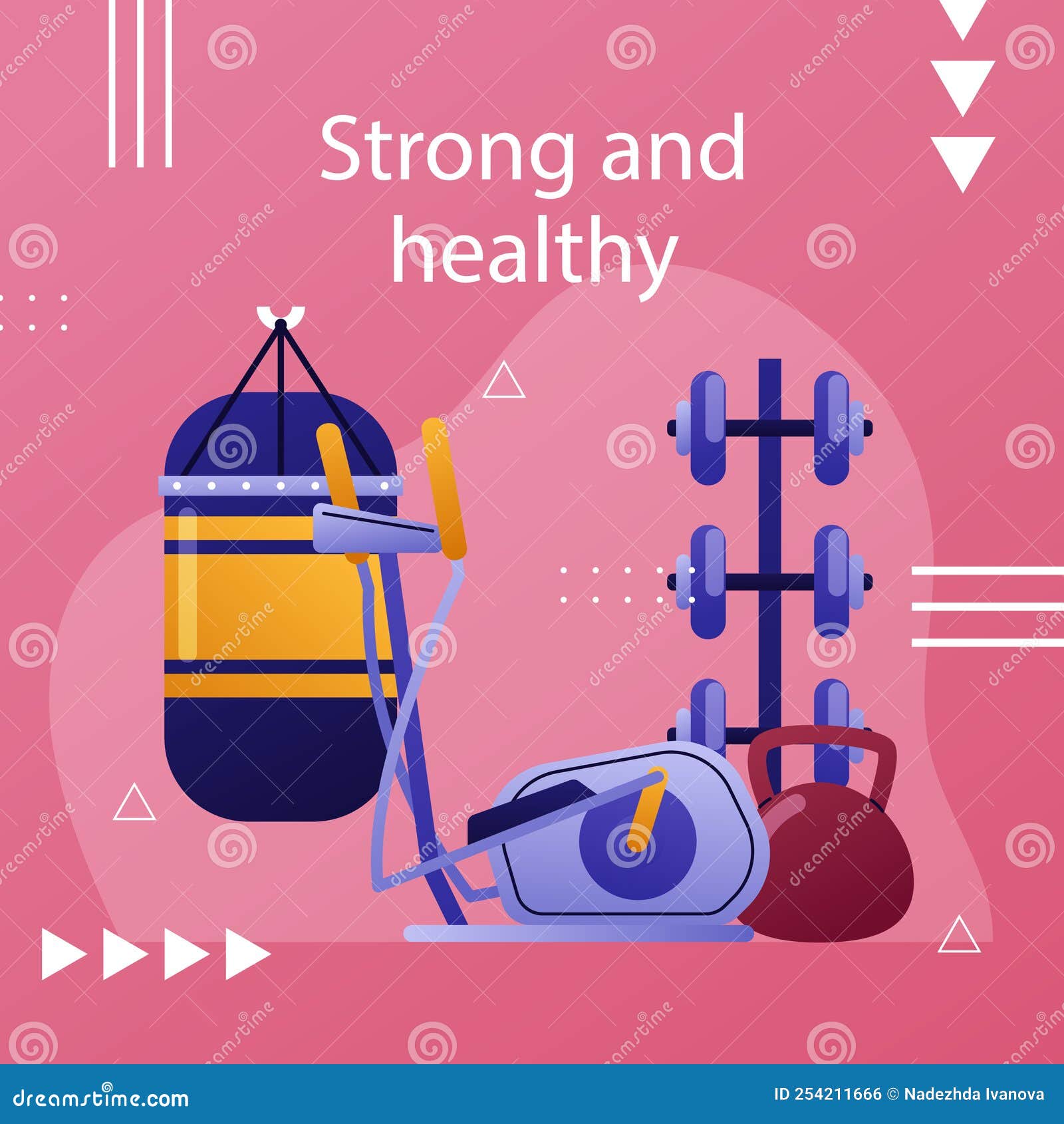 Gradient Gym and Fitness Design Template Vector Illustration Stock Vector - Illustration of pack ...