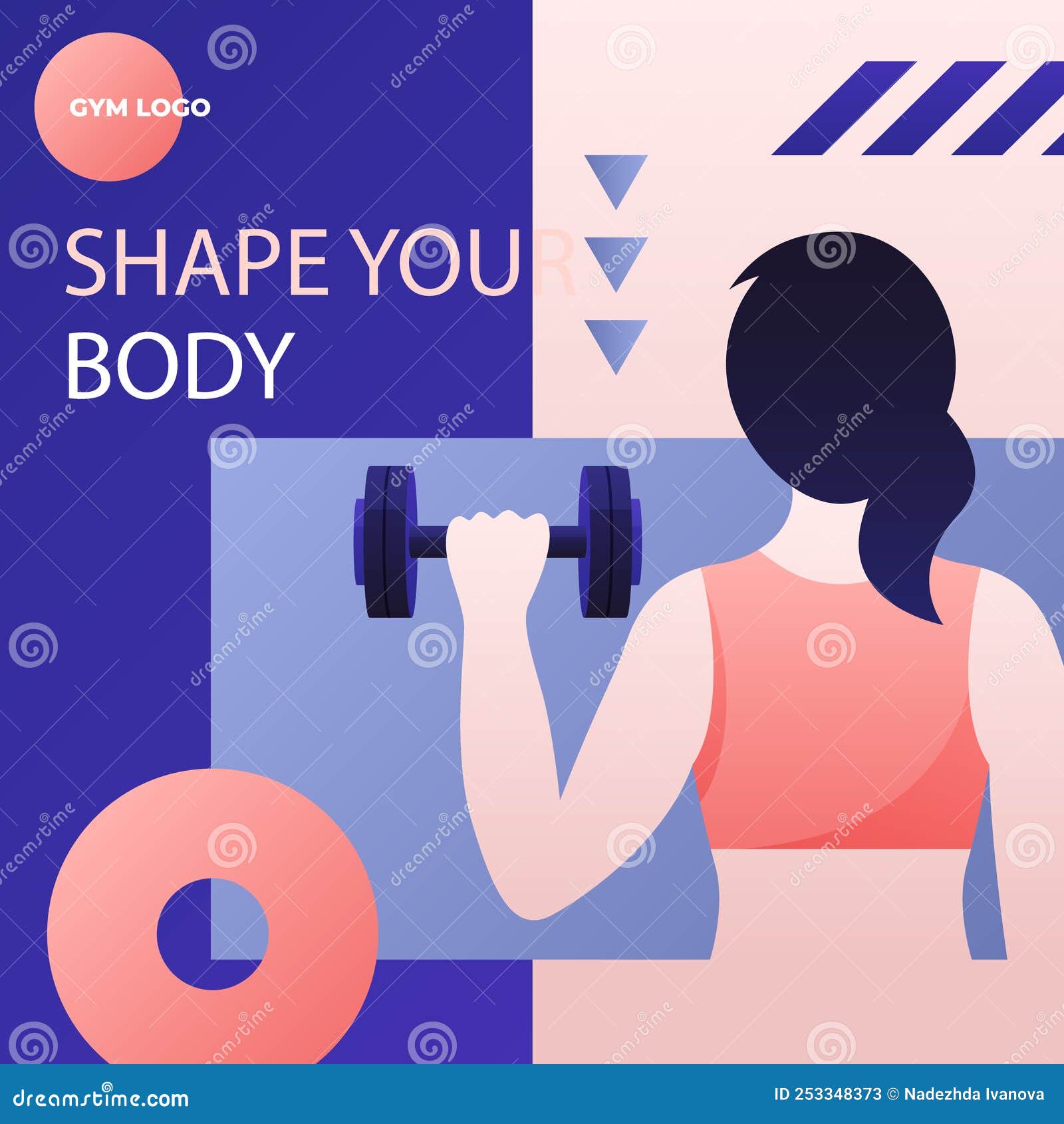 Gradient Gym Training and Exercise Posts Set Vector Illustration. Stock ...