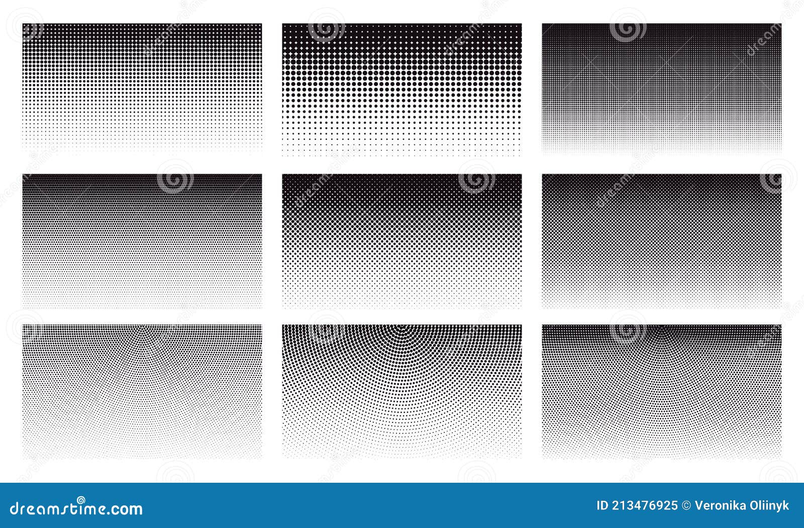 Gradient Halftone Dotted Patterns. Abstract Halftone Dots Gradient ...