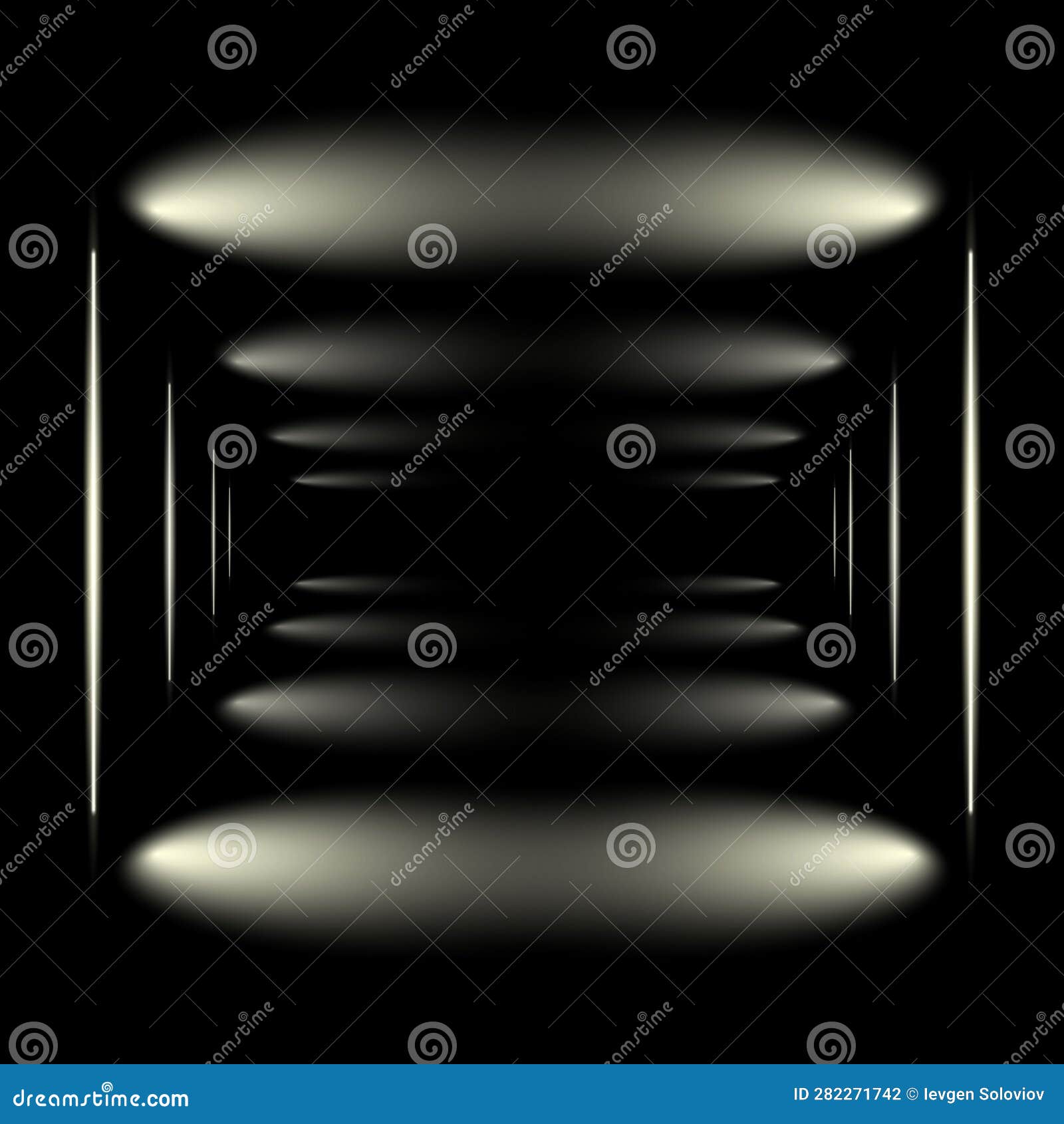 Gradient Hallway Horizontal Bright Lights Stock Vector - Illustration ...