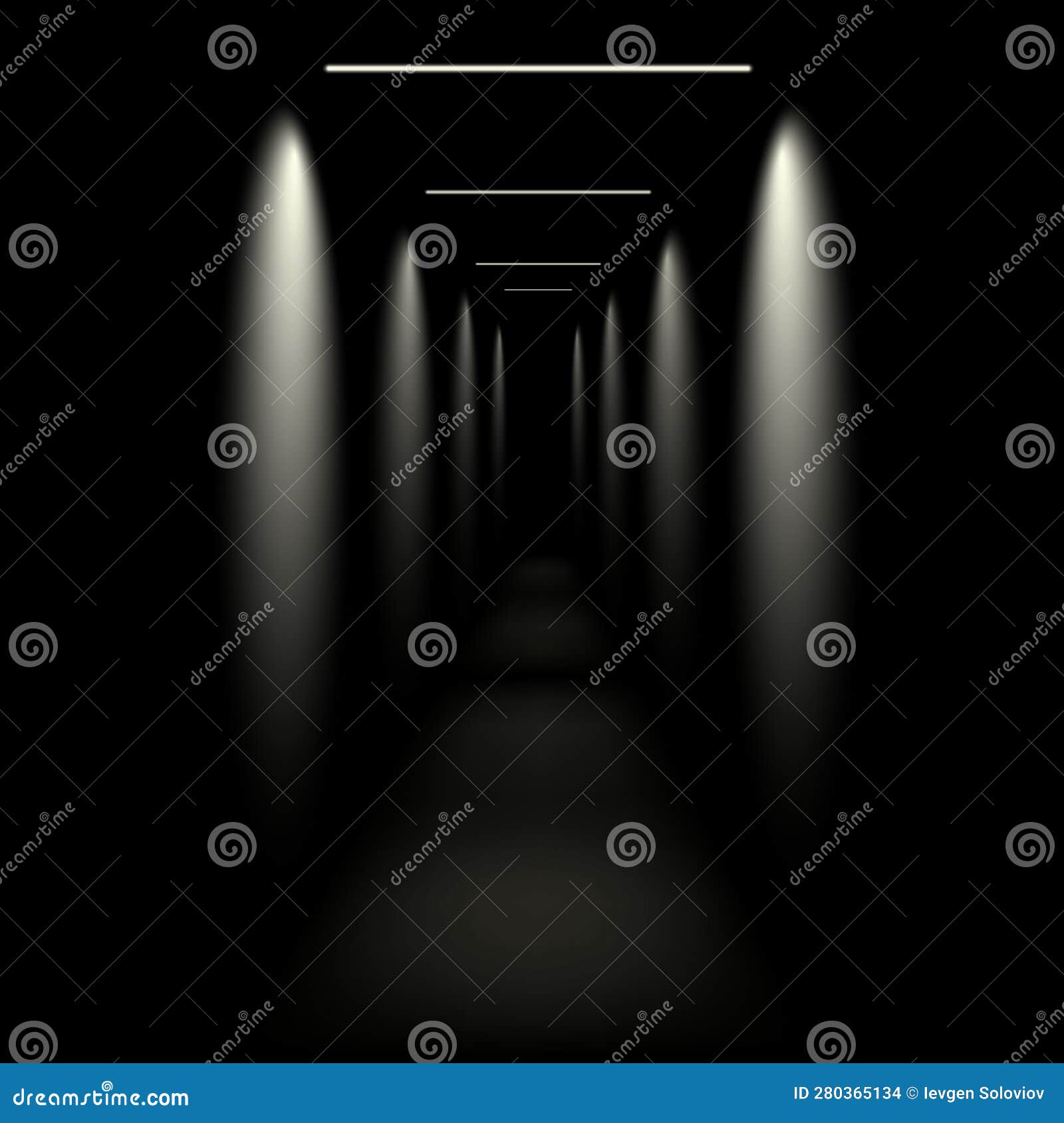 Gradient Hallway Yellow Lights Stock Vector - Illustration of studio ...