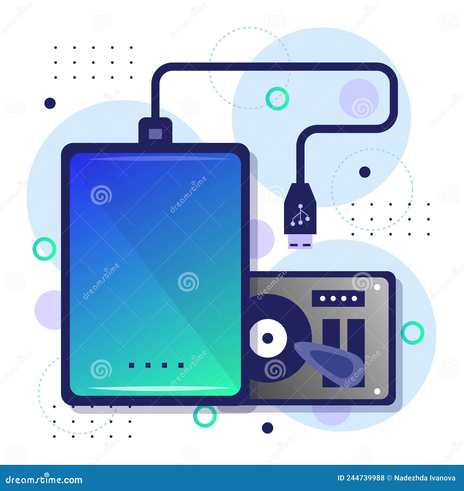 Gradient Hard Drive Illustration Vector Illustration. Stock Vector ...