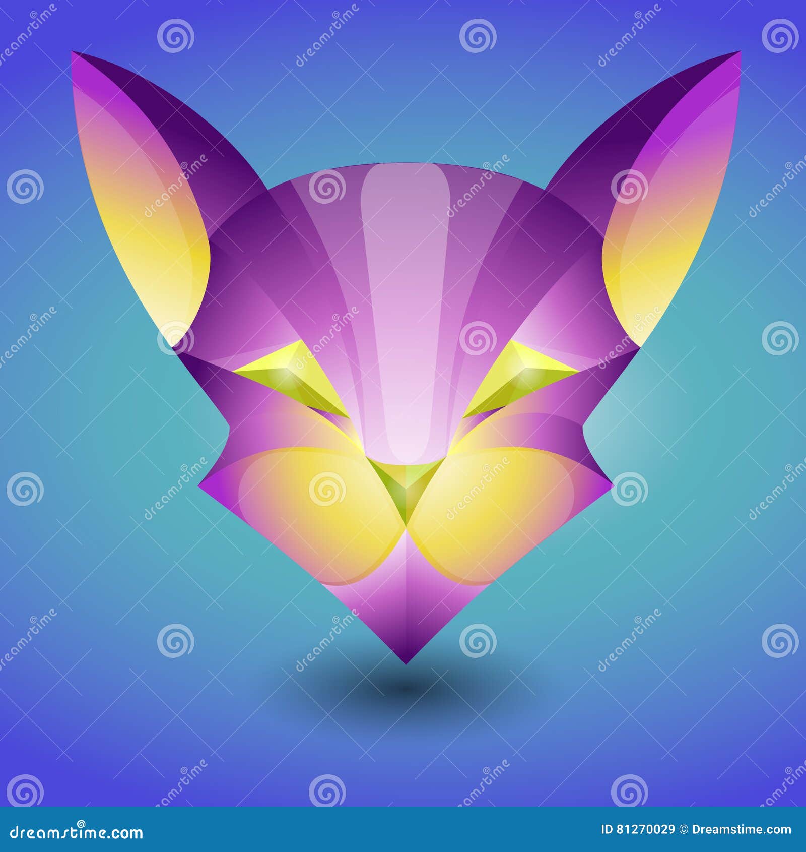 Gradient Head of Cat Illustration Stock Vector - Illustration of symbol ...