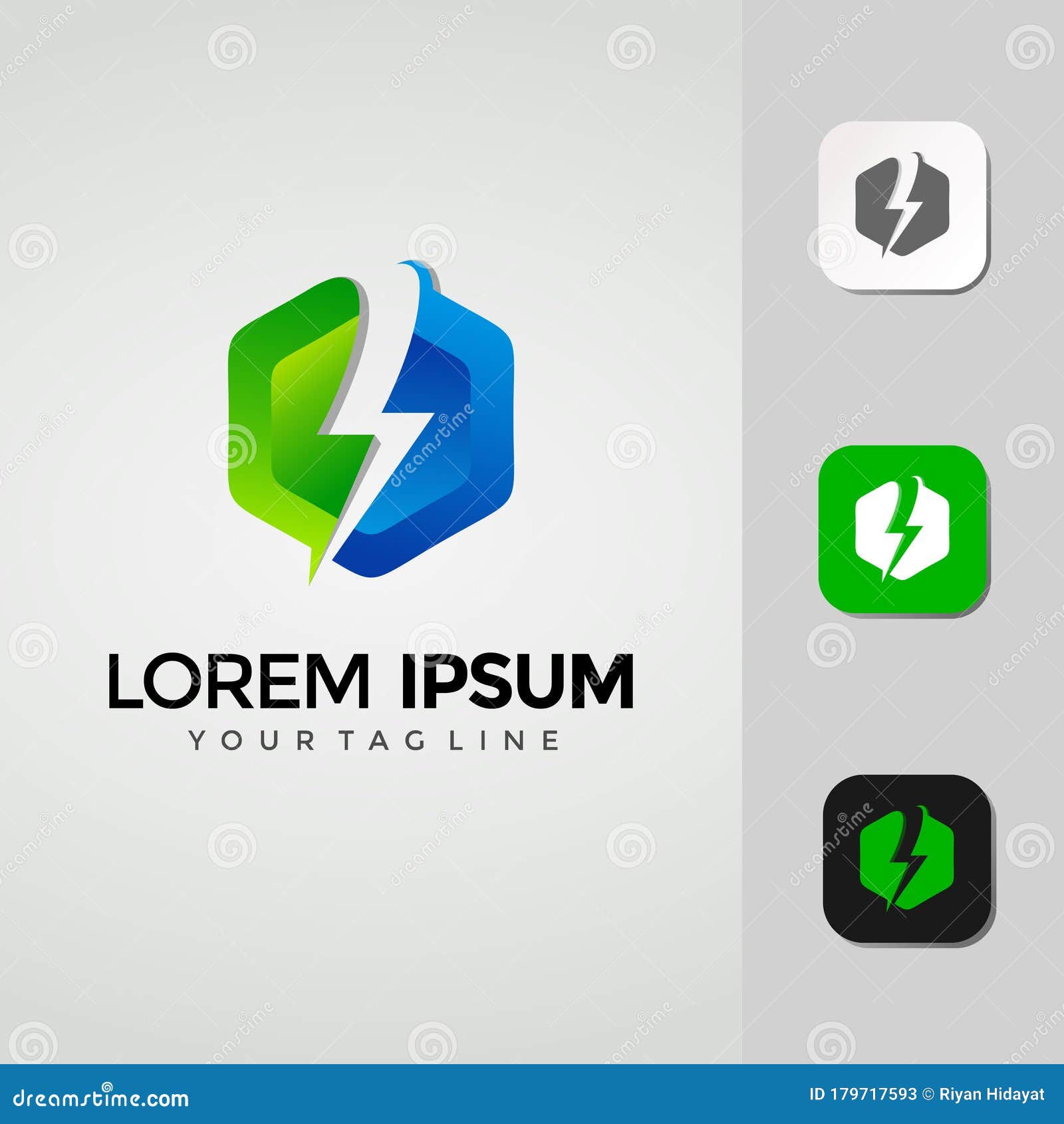 Gradient Hexa Energy Logo Premium Template Stock Vector - Illustration ...