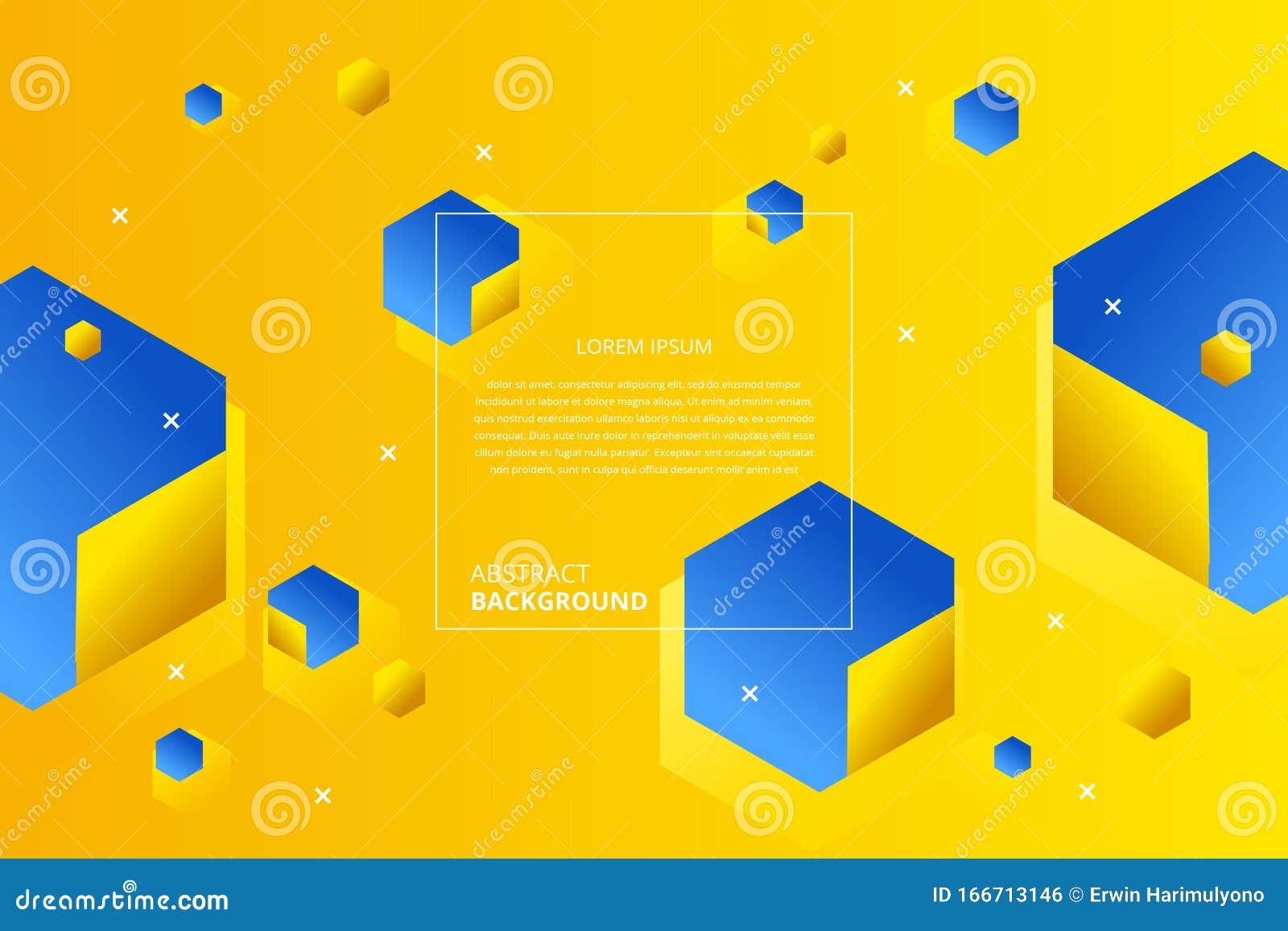 Gradient Hexagonal Shapes with Gradient Yellow Background Stock Vector ...