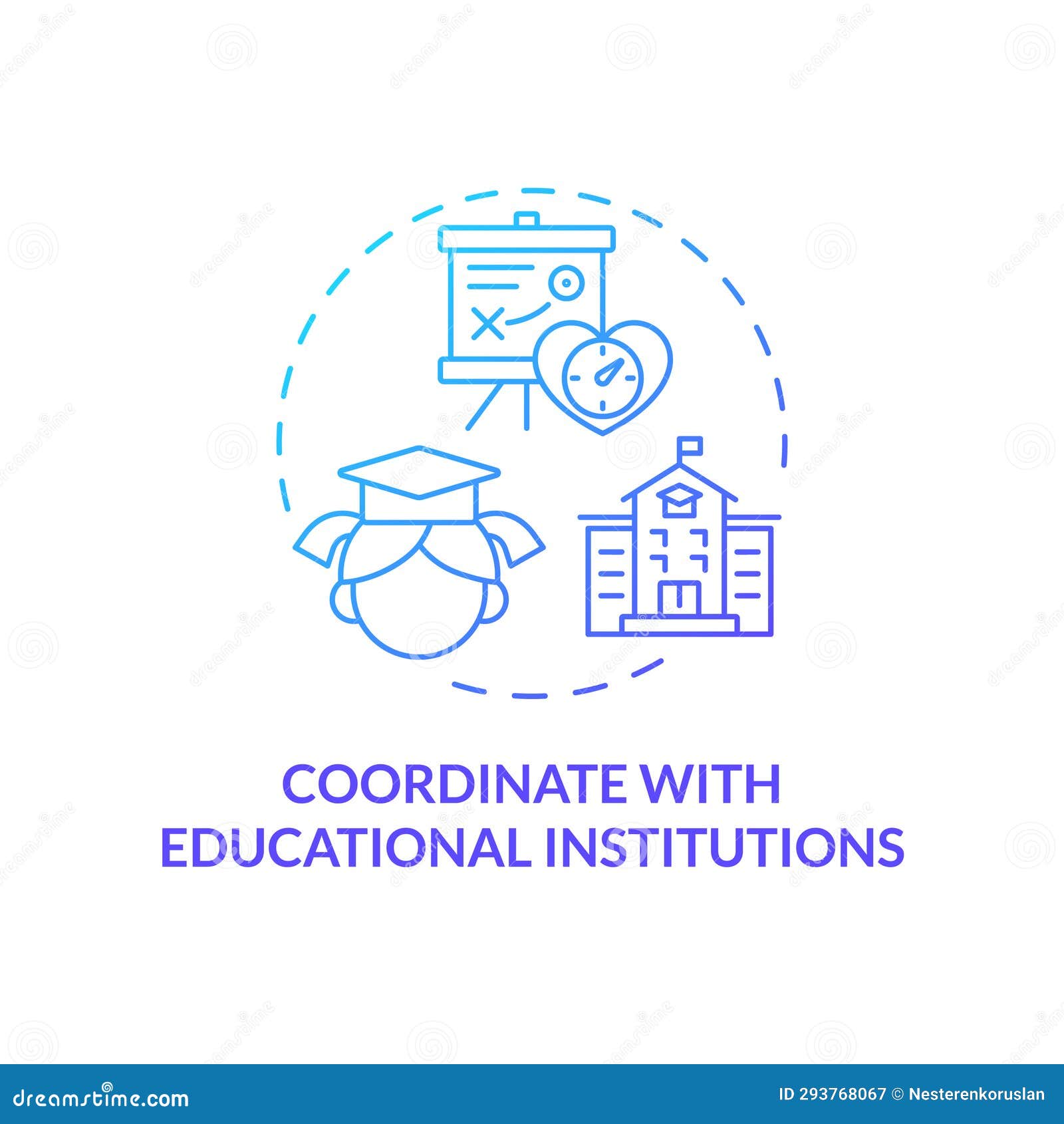 Gradient Icon Coordinate with Educational Institutions Stock Vector ...