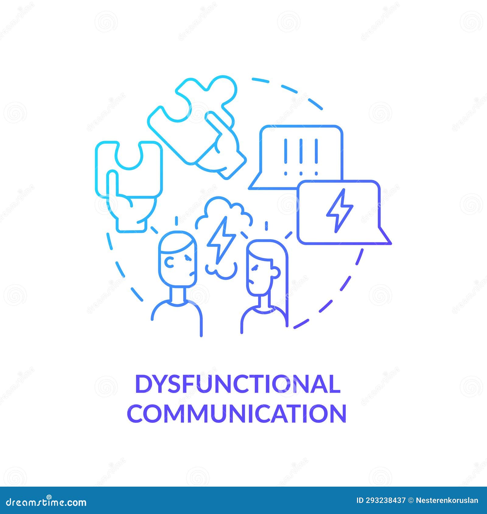 Gradient Icon Dysfunctional Communication Concept Stock Vector ...