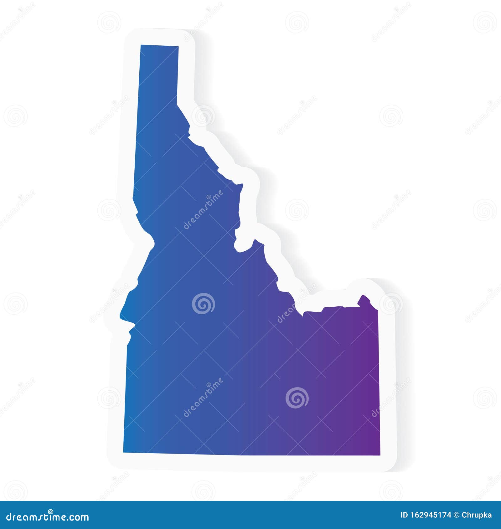 Gradient Idaho map stock vector. Illustration of united - 162945174