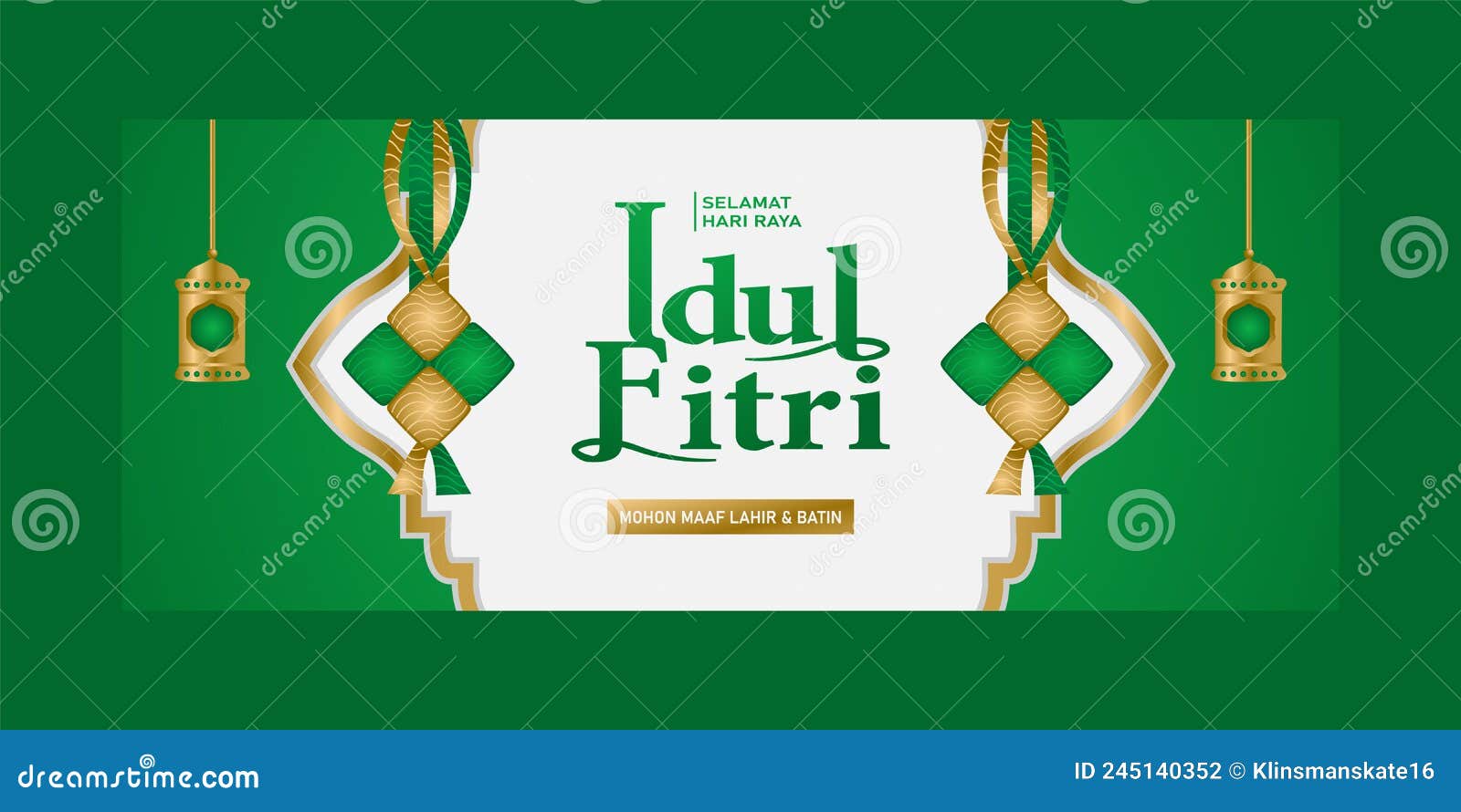 Gradient Idul Fitri Banner and Poster Design Template Stock Vector ...
