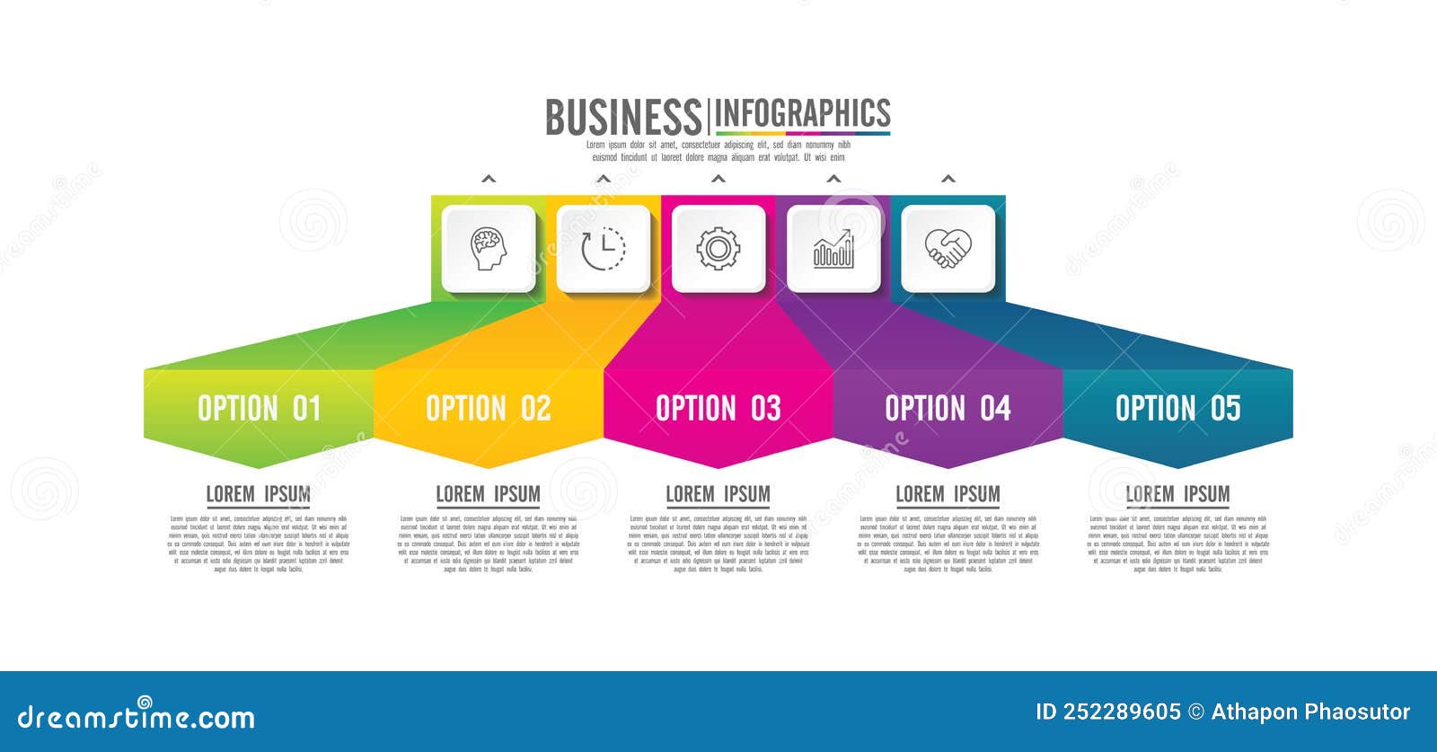 Gradient Infographic Business Template Design Stock Vector ...