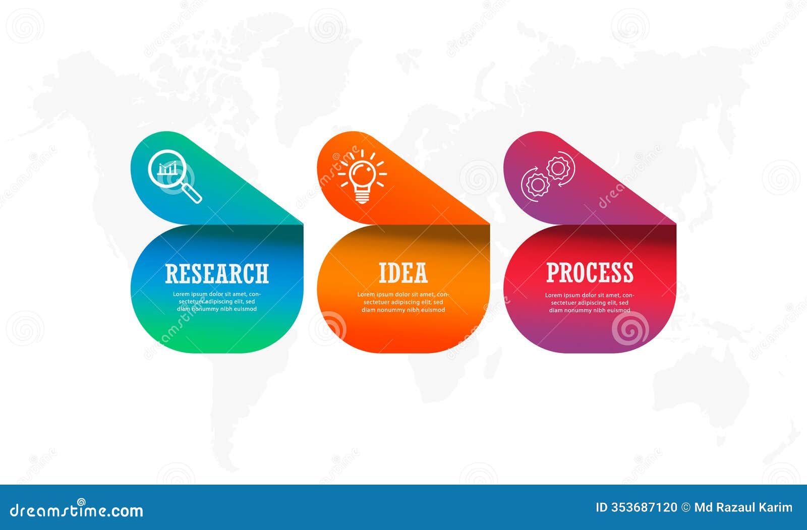 Gradient Infographics Step by Step. Element of Chart, Graph, Diagram ...
