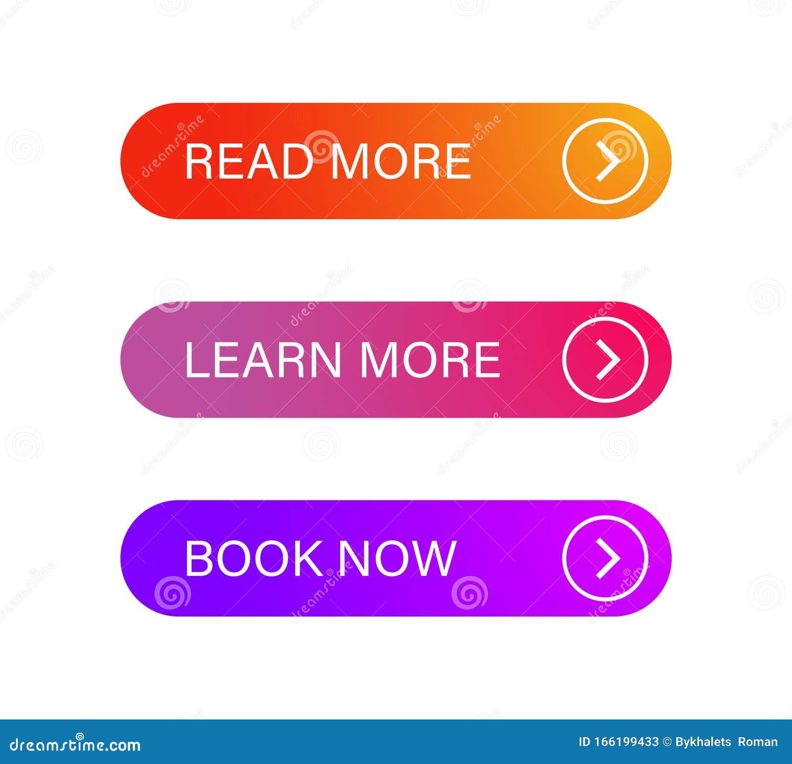 Gradient Isolated Buttons Vector. Modern Infographic Set For Banner ...