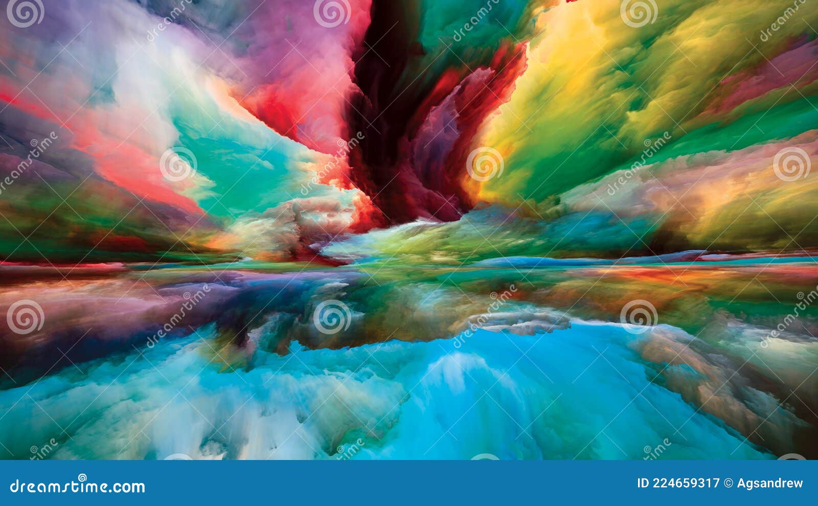 Colorful Heaven and Earth stock illustration. Illustration of dream ...