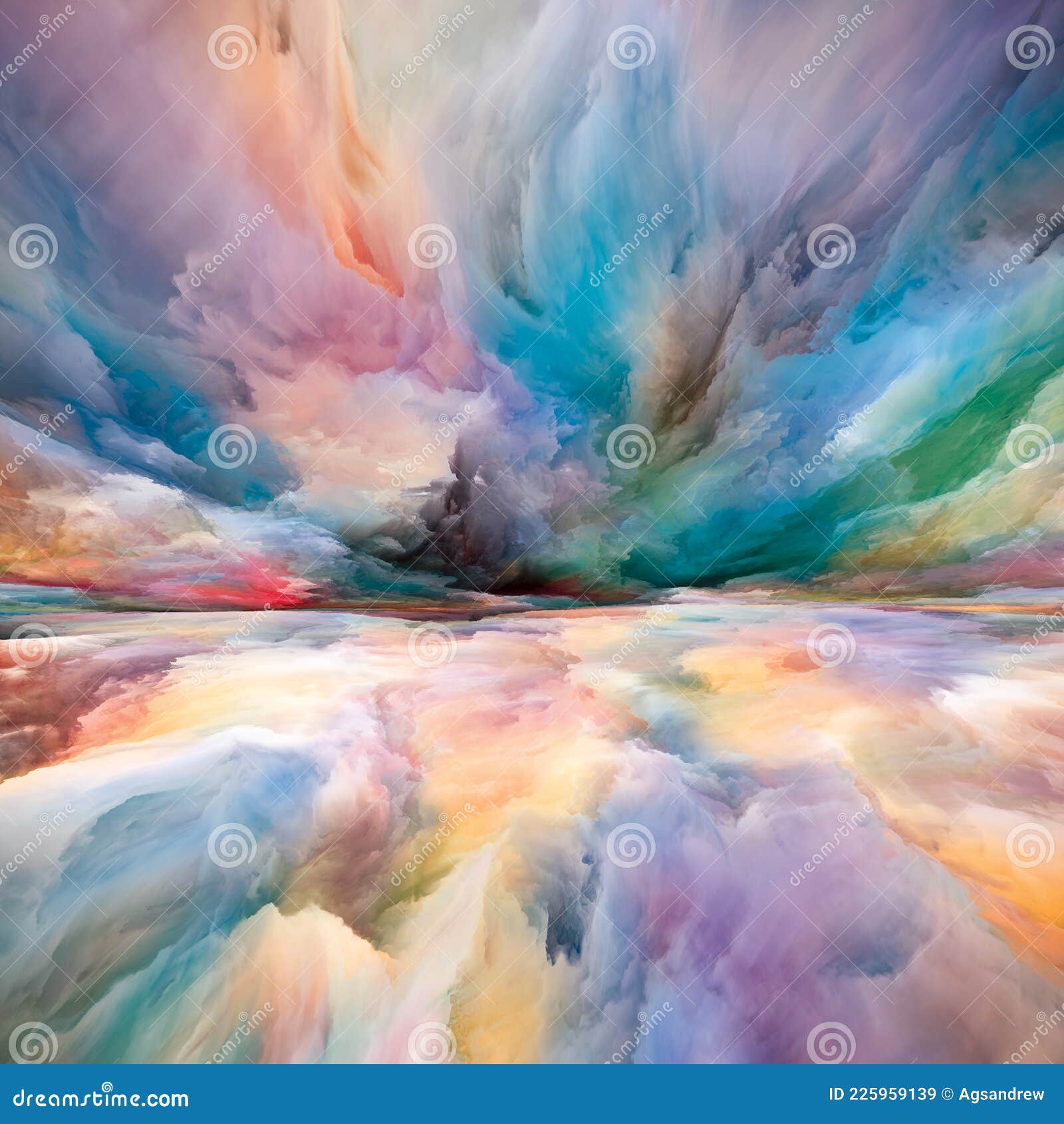 Colorful Heaven and Earth stock illustration. Illustration of panorama ...